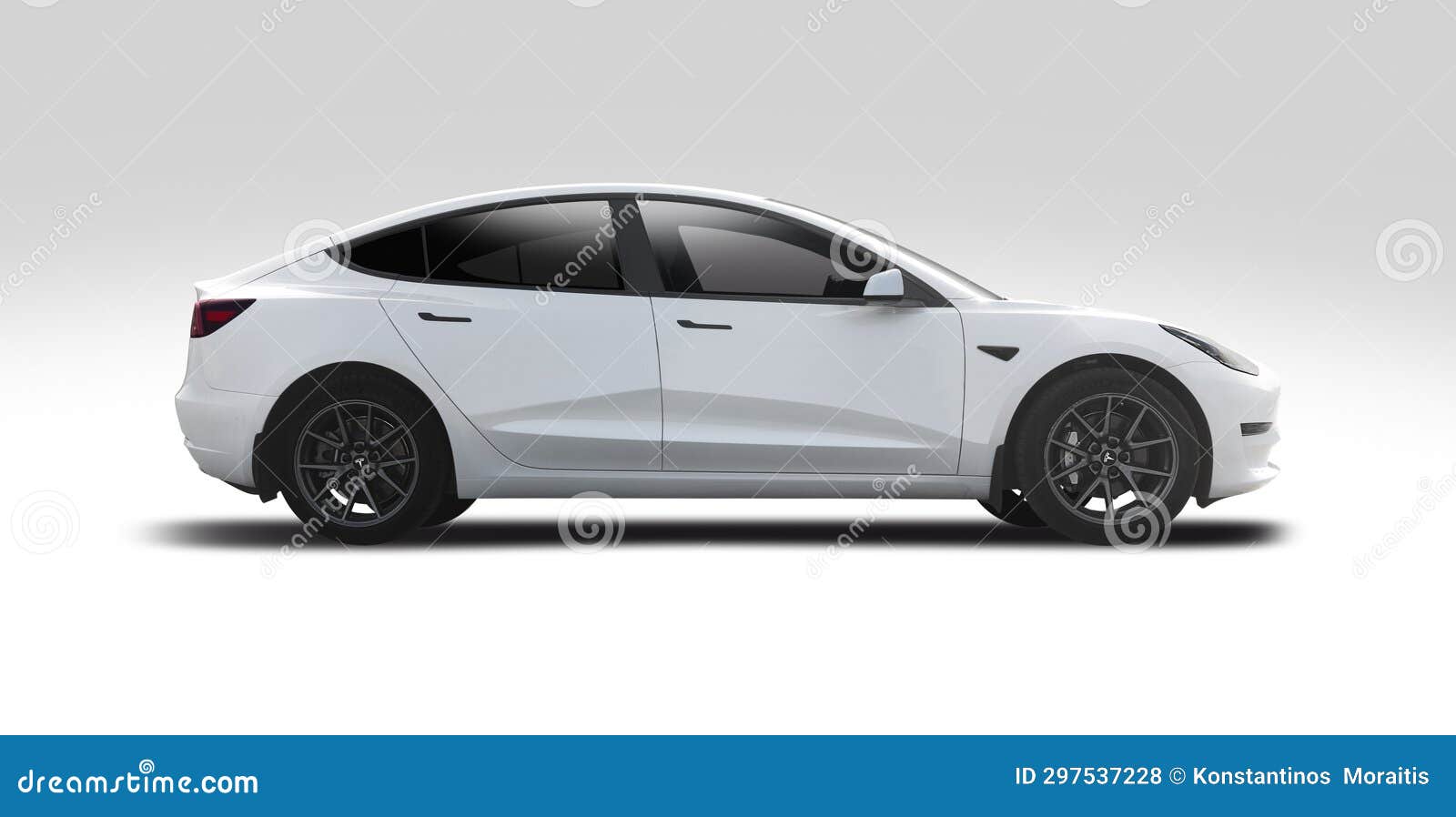 Tesla Model 3 Car Isolated on White Background Editorial Stock Photo ...