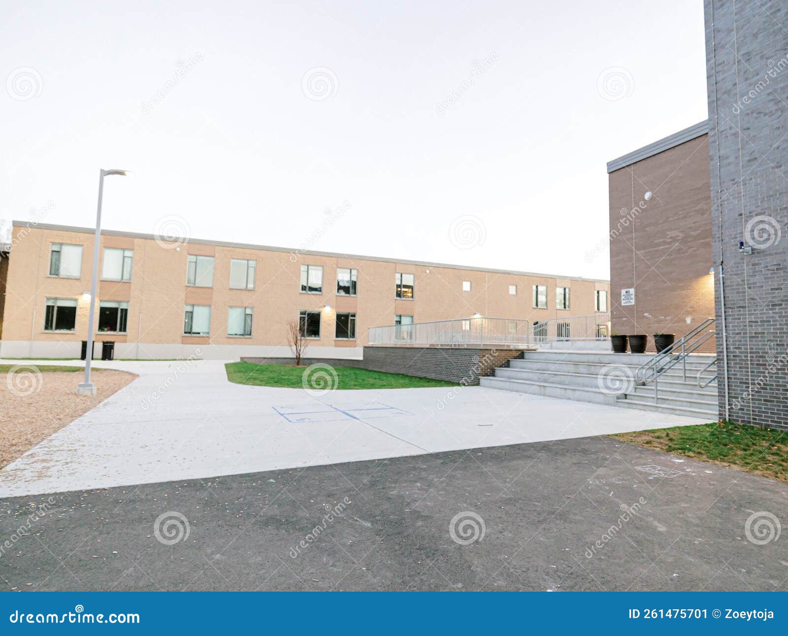 American Elementary School with Playground without Students Stock Image ...