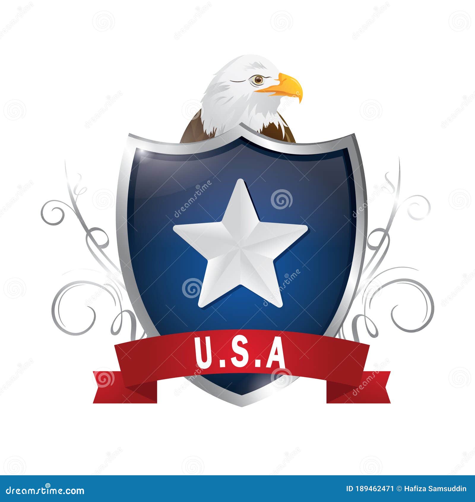 American Emblem. Vector Illustration Decorative Design Stock Vector ...