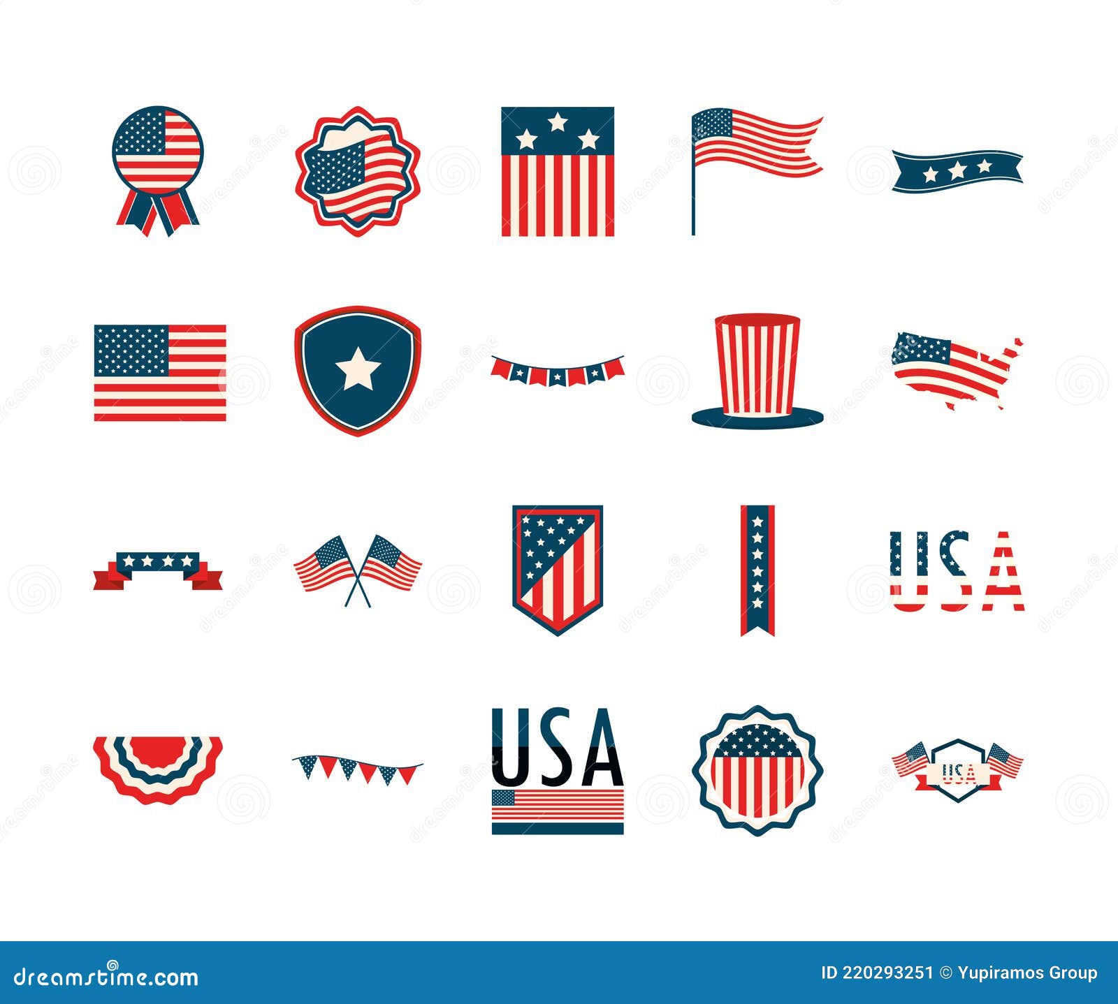 American emblems flags stock vector. Illustration of badge - 220293251