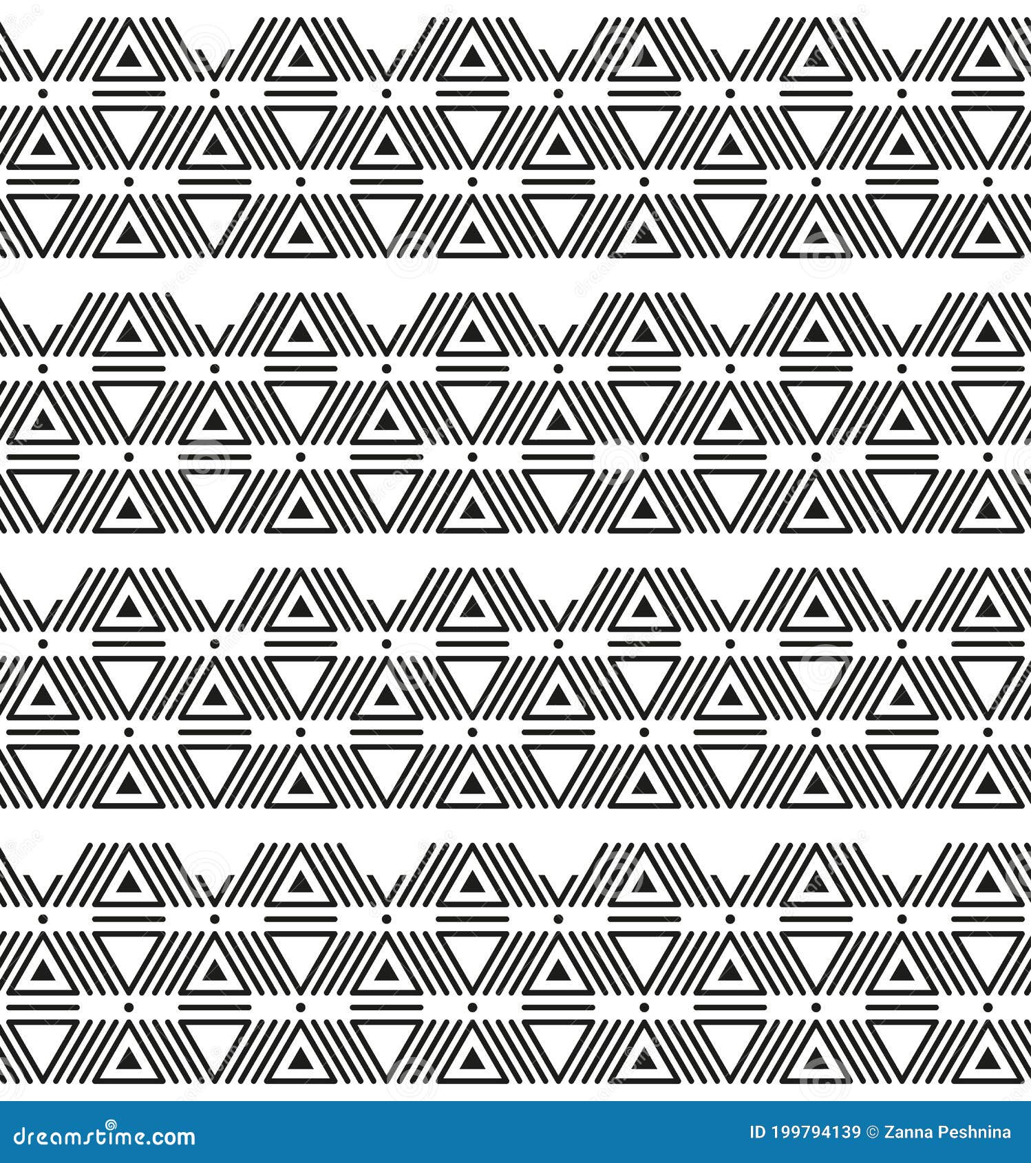 American Ethnic Indigenous Seamless Art Triangles Pattern Stock Vector ...