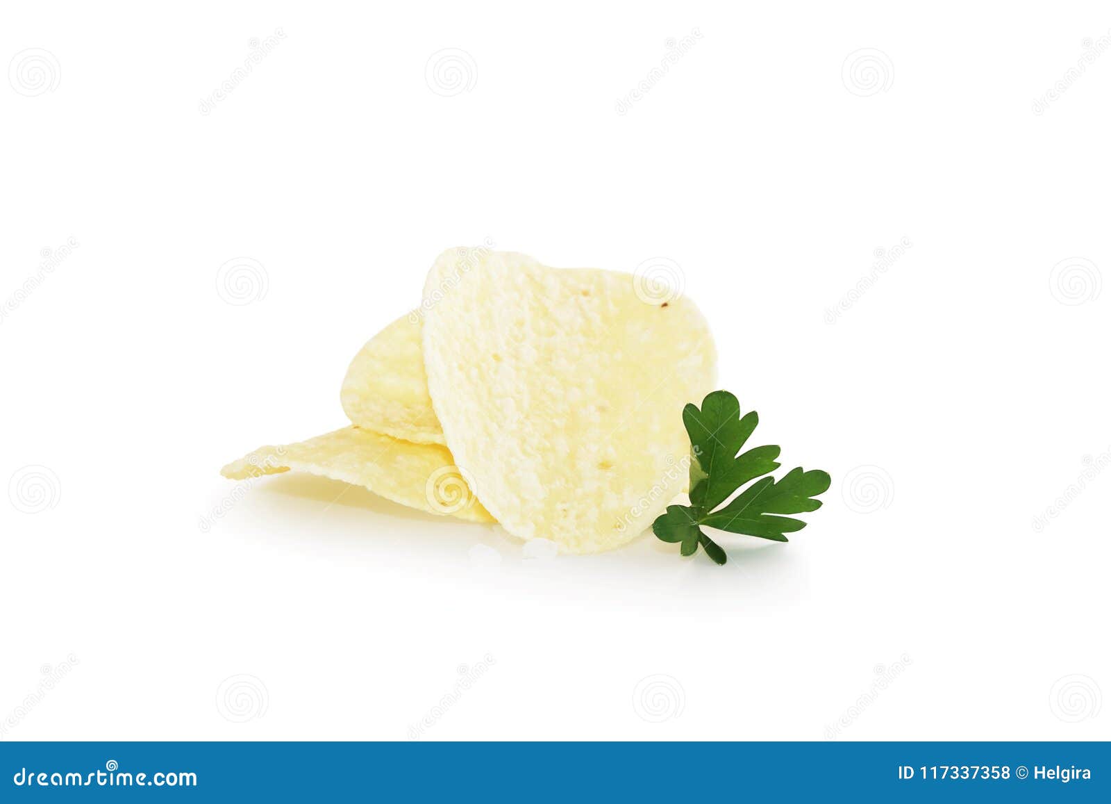Scattered Chips on White Background Stock Photo - Image of refreshment ...