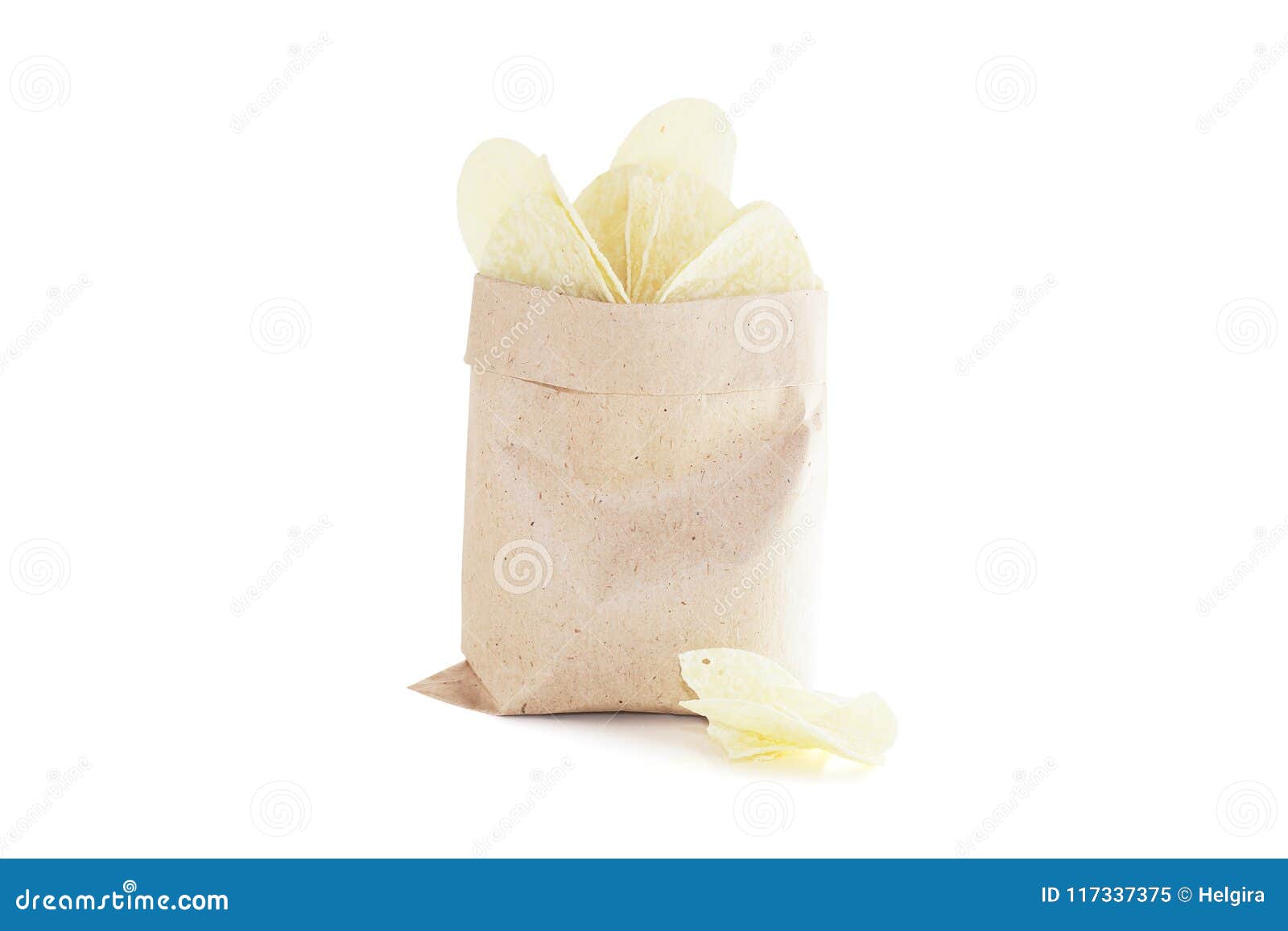 Scattered Chips on White Background Stock Image - Image of food ...
