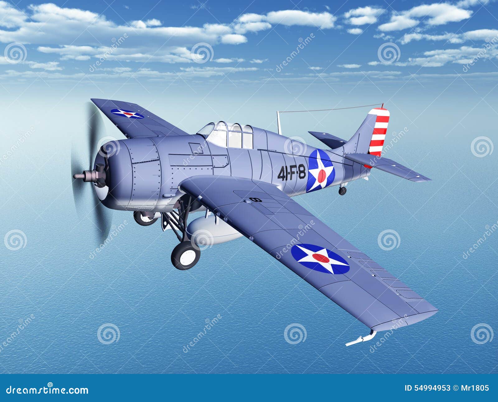 American Fighter Plane of World War II Stock Illustration ...