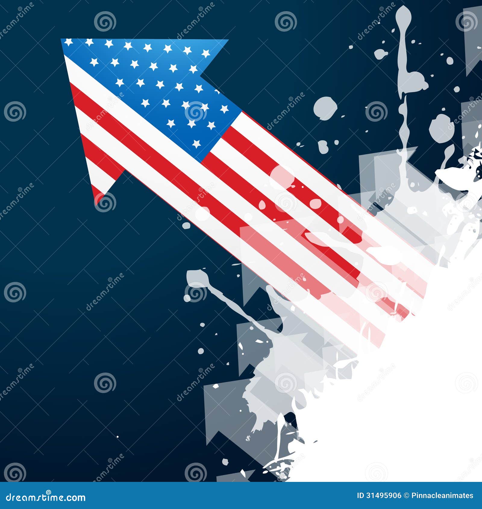 American flag arrow stock vector. Illustration of blue - 31495906