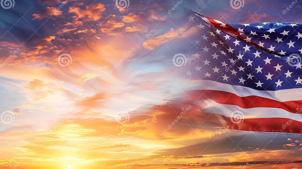 American Flag Backdrop with a Smooth Gradient. Patriotic and Versatile ...