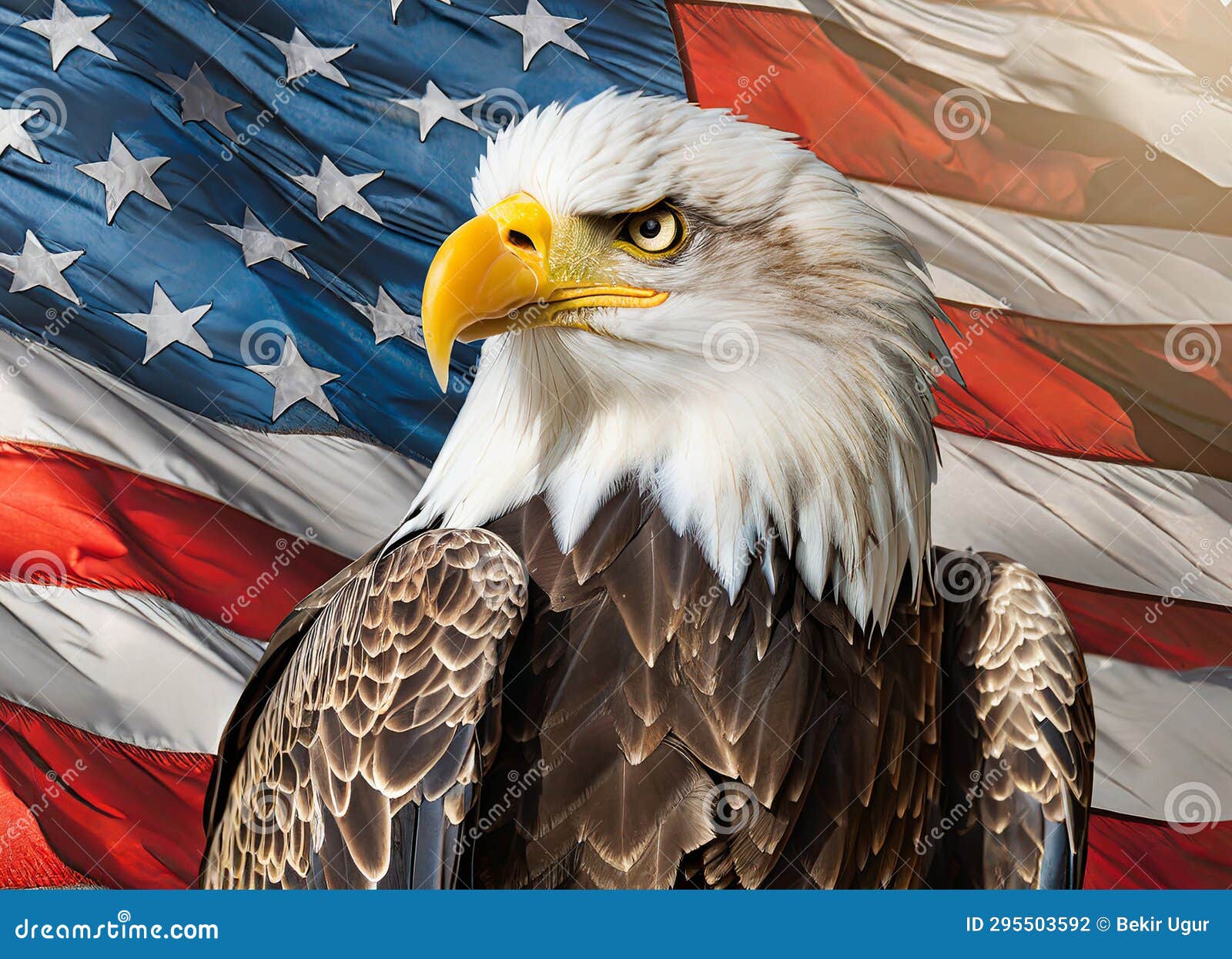 American Flag with Bald Eagle Stock Photo - Image of government ...
