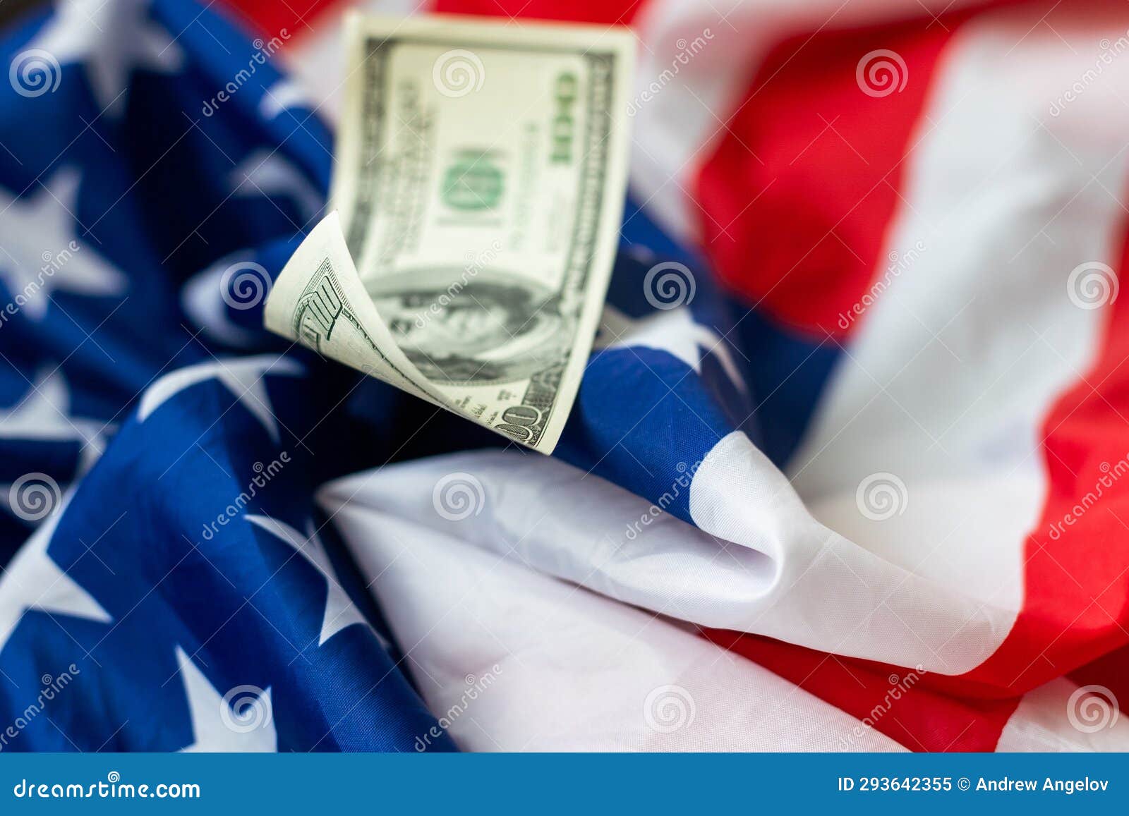 American Flag and Banknotes USD Currency Money Stock Image - Image of ...