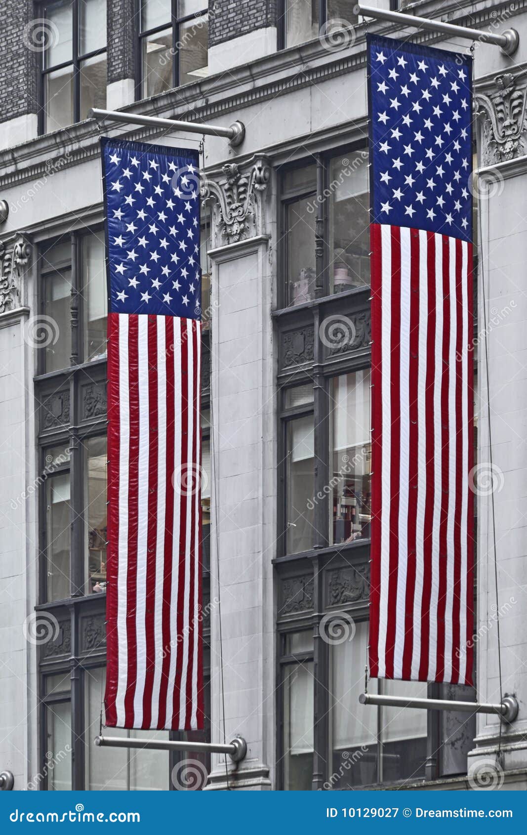 American flag banners stock image. Image of stars, pole - 10129027