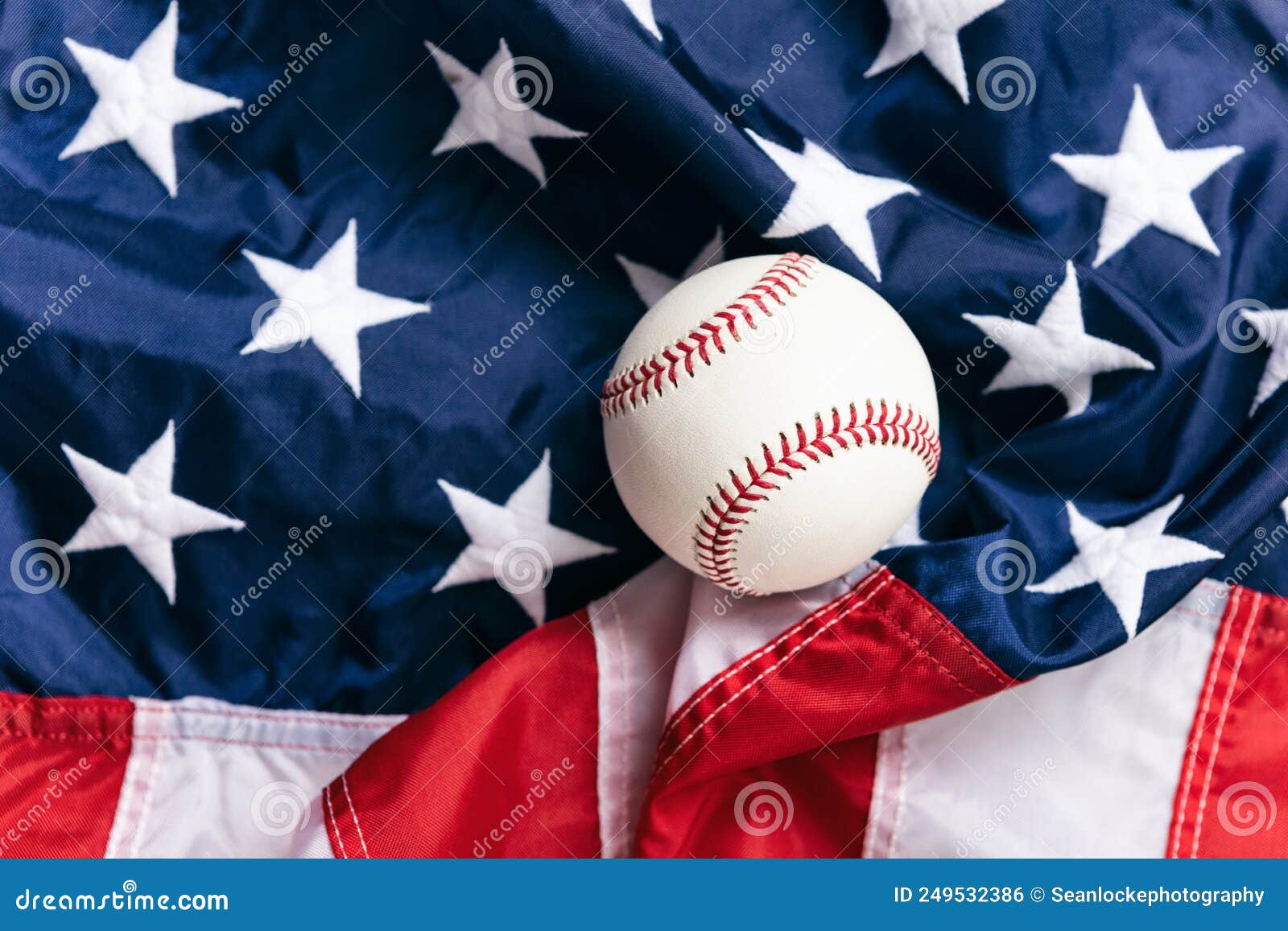 American Flag and Baseball Background Stock Photo - Image of summertime ...