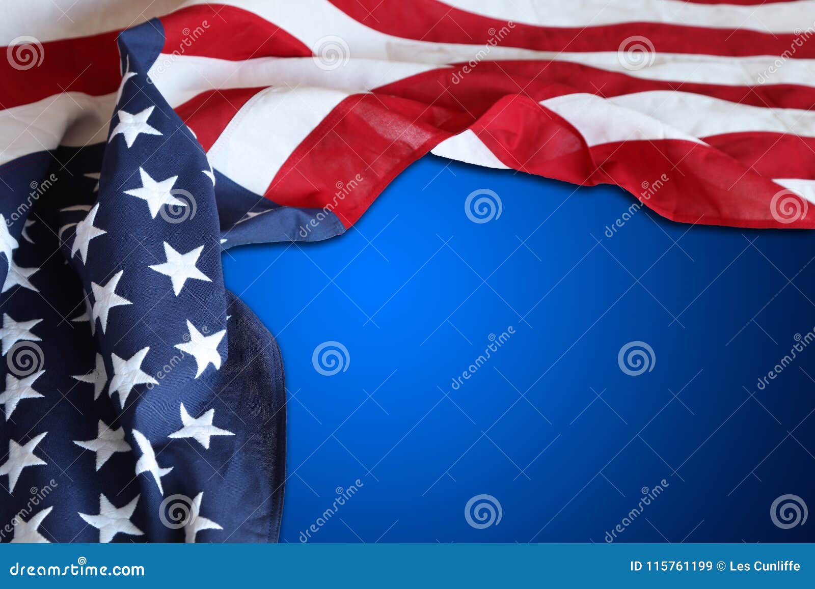 American flag on blue stock image. Image of object, freedom - 115761199