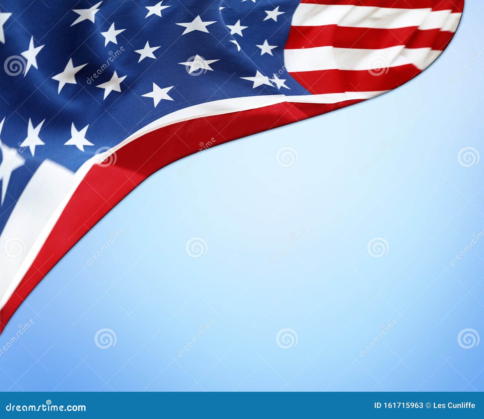 American flag on blue stock image. Image of america - 161715963