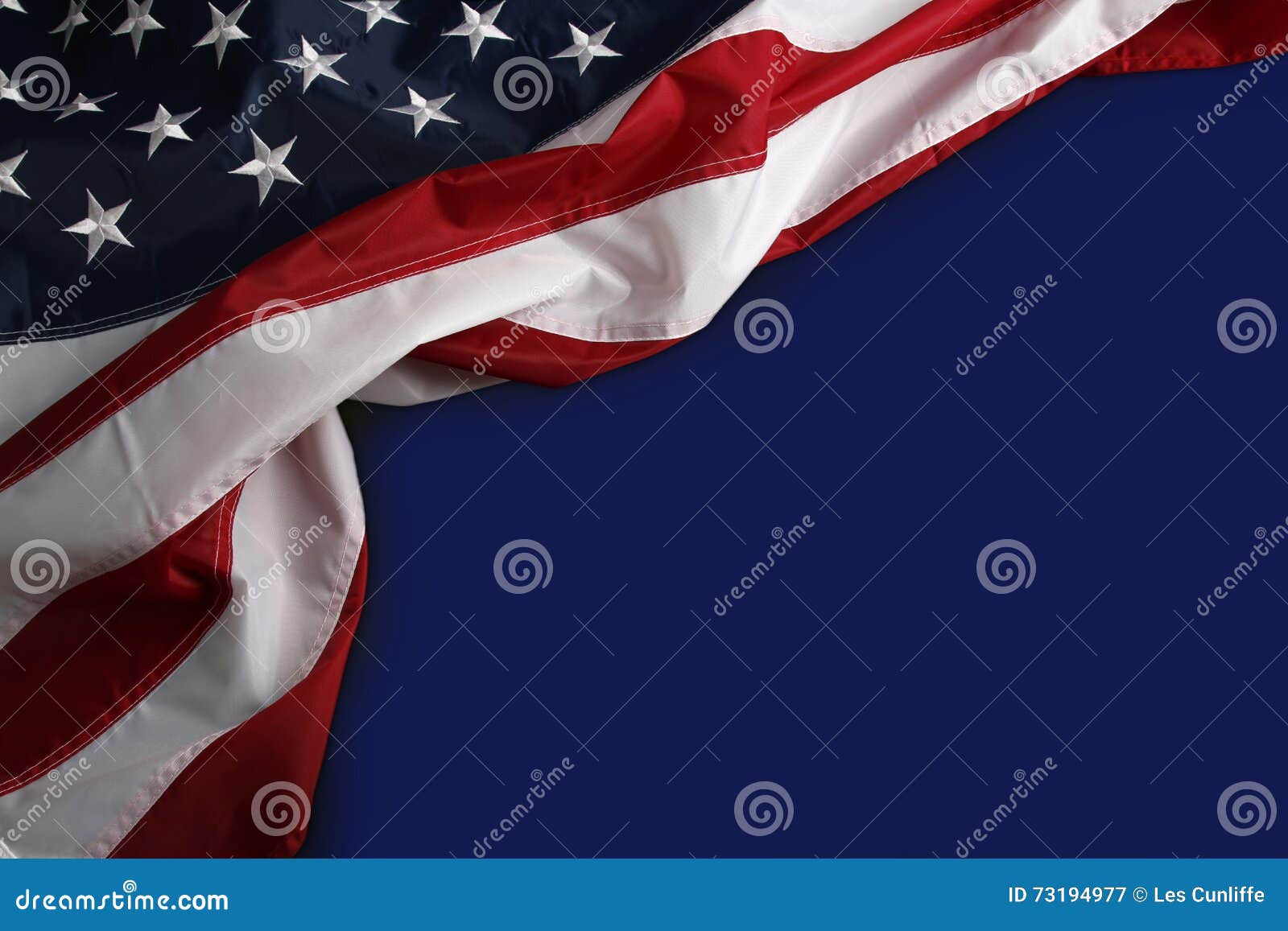 American Flag Blue Background