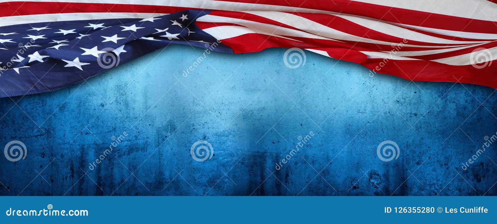 American flag on blue stock photo. Image of symbol, object - 126355280