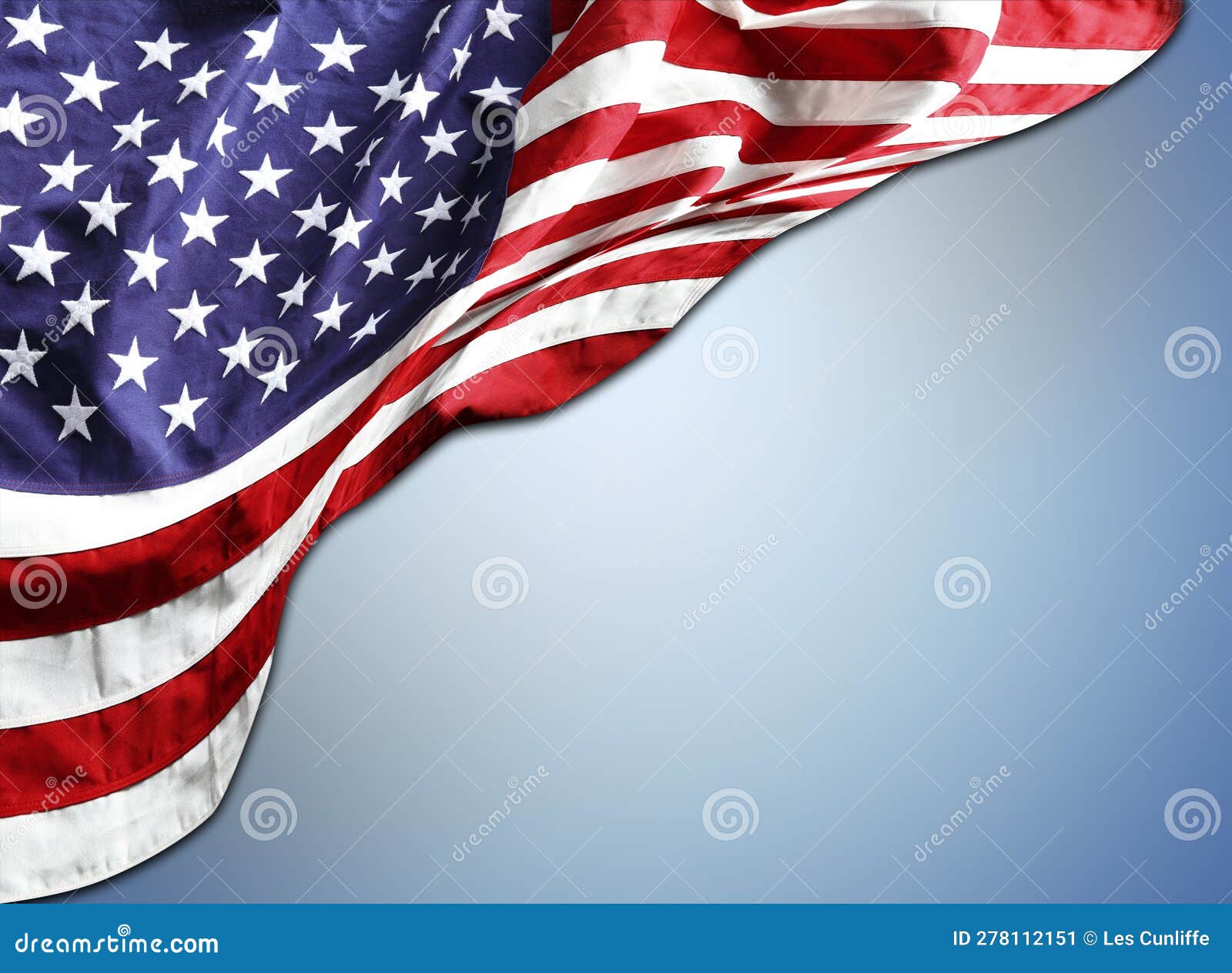 American flag on blue stock image. Image of photograph - 278112151