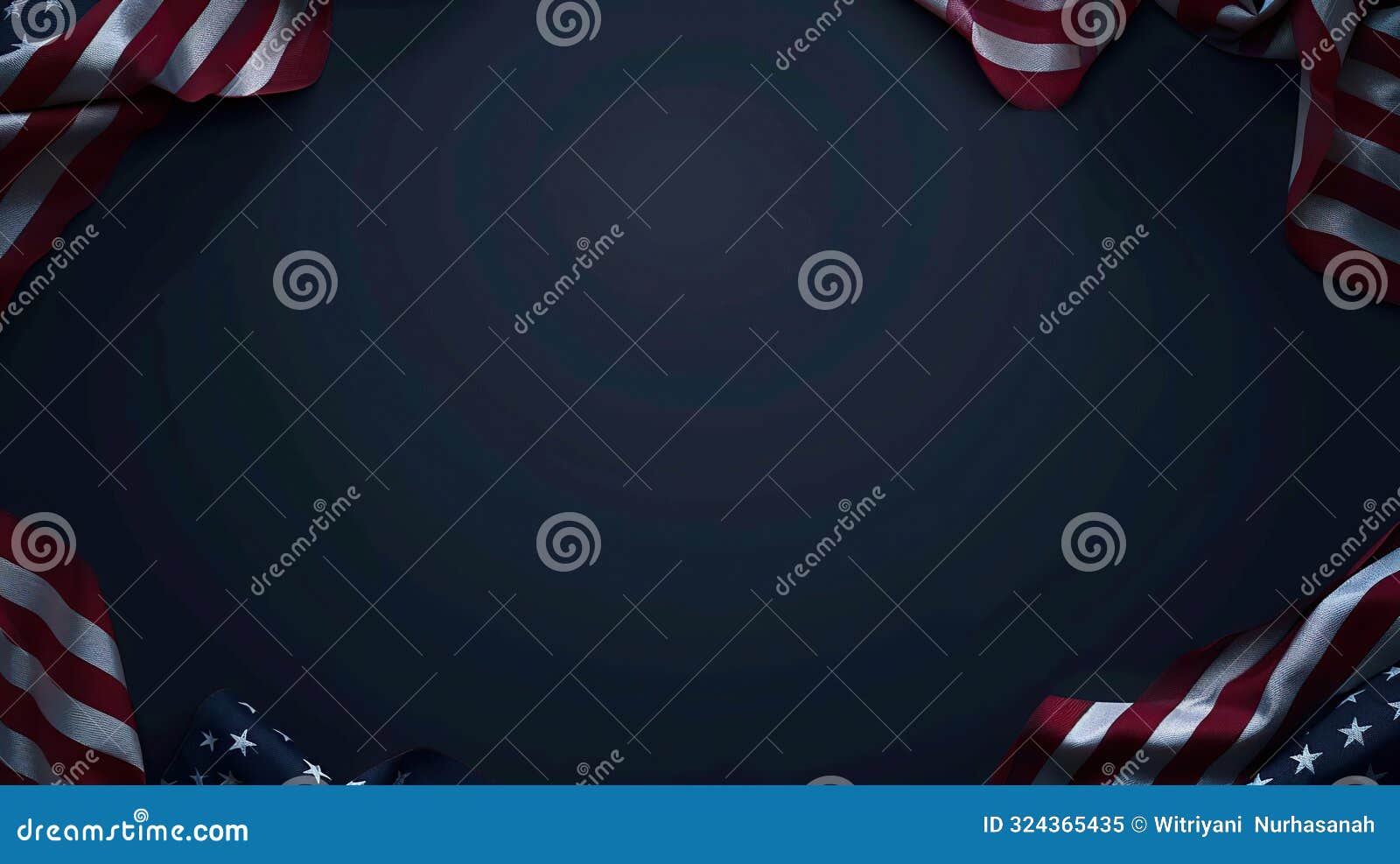 American Flag Border on Dark Blue Background Stock Illustration ...