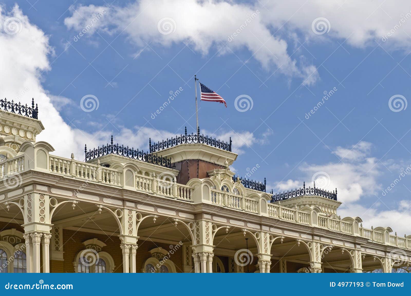 American Flag on Building stock image. Image of colonial - 4977193