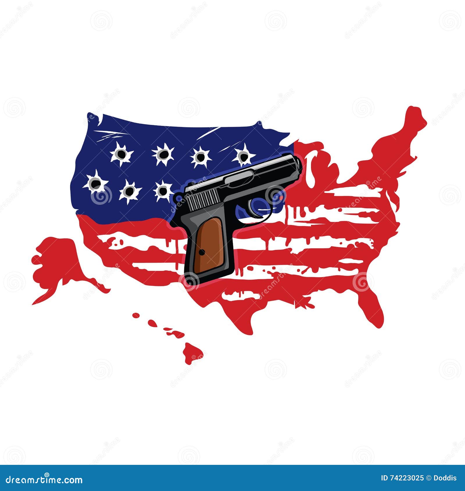 Gun Control Controversy Brochure Template Vector Illustration ...