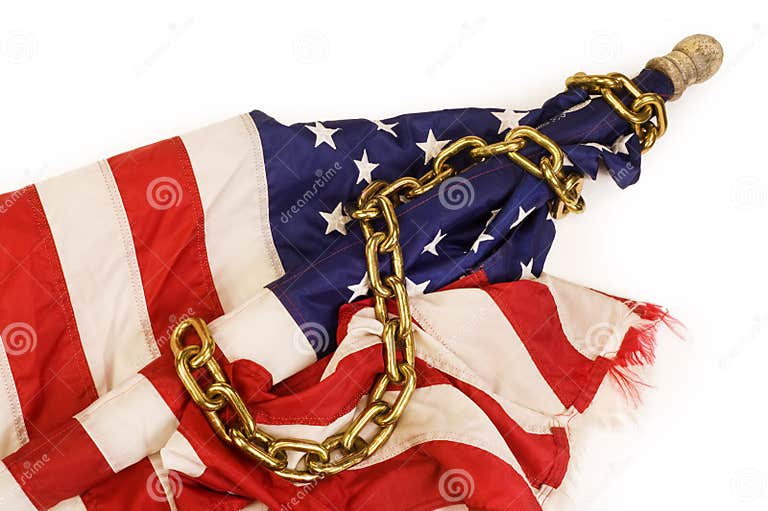 American flag in chains stock photo. Image of banner - 22869322
