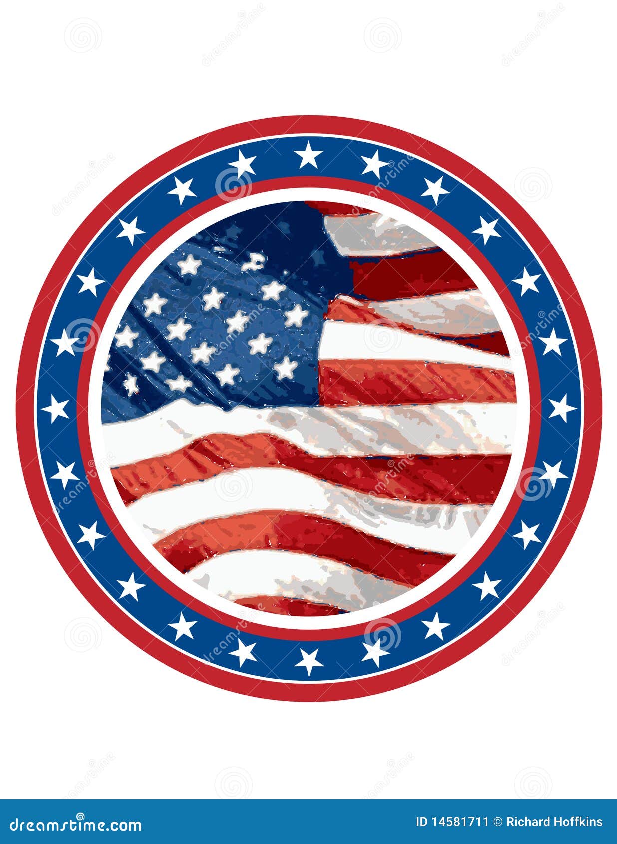 Stock Image: American Flag In Circle. Image: 14581711