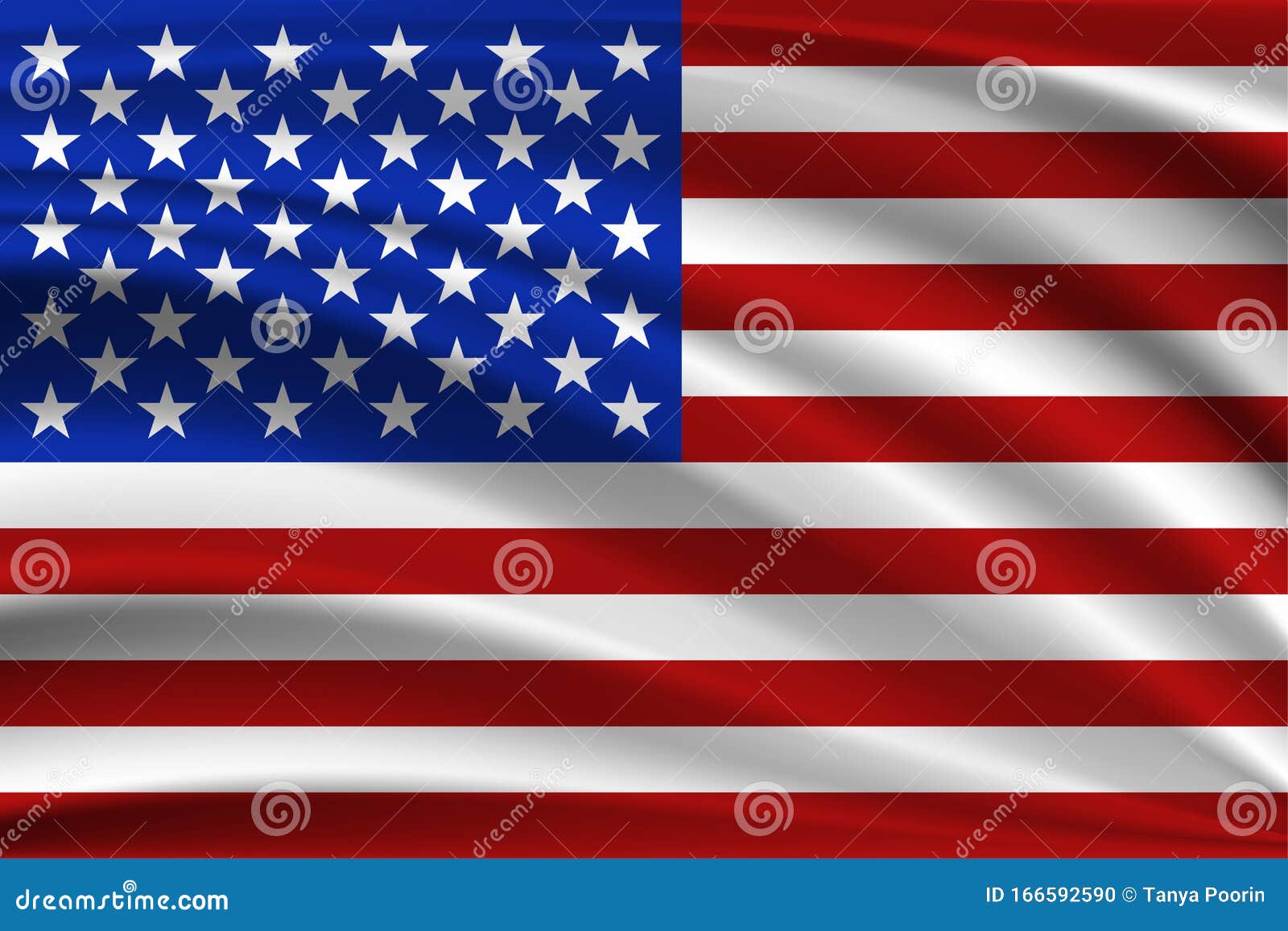 American Flag on Cloth with Soft Waves Background. Stock Vector ...