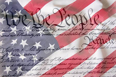 American Flag & Constitution Stock Image - Image of government, flag ...