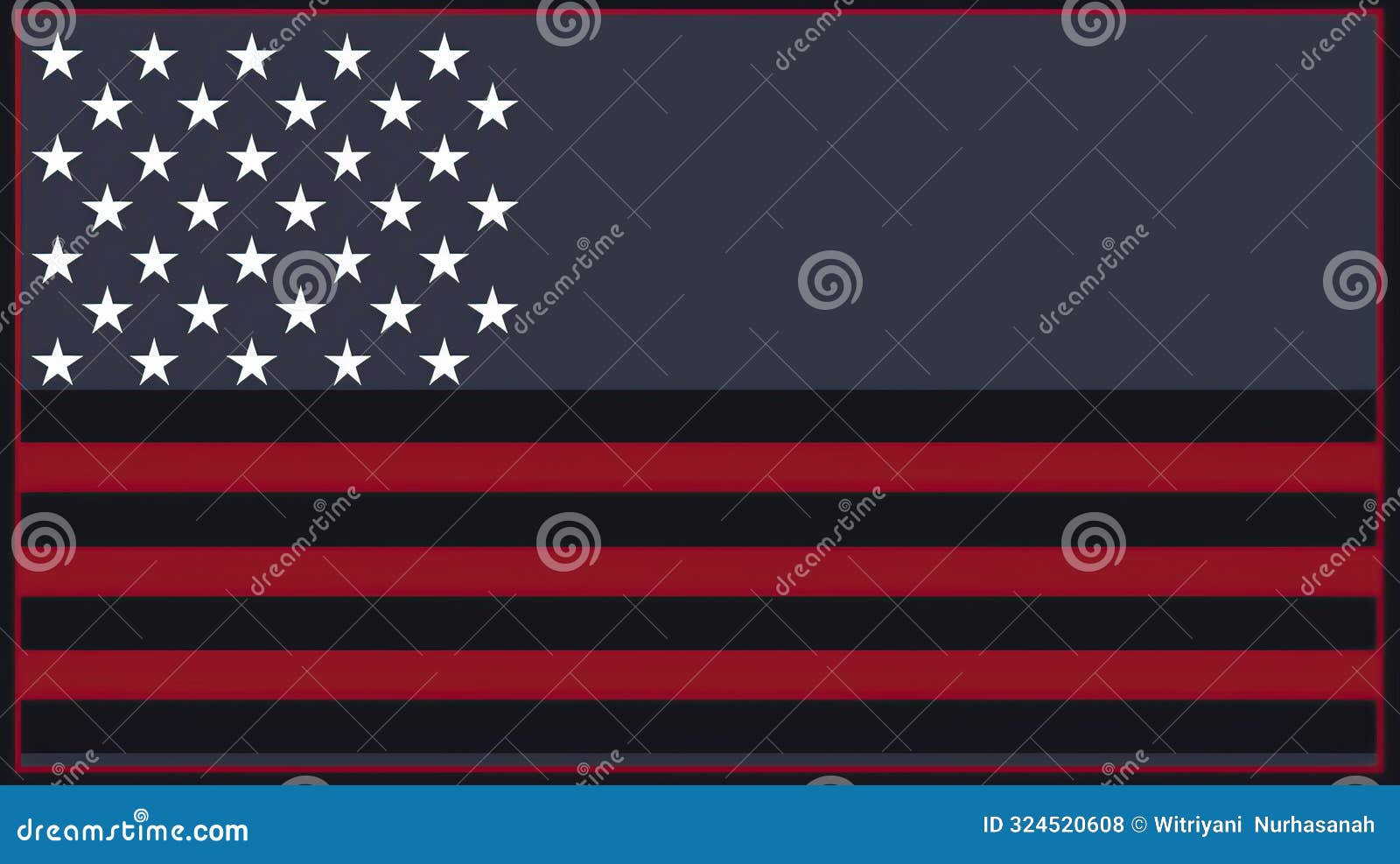 American Flag with Dark Background Stock Illustration - Illustration of ...