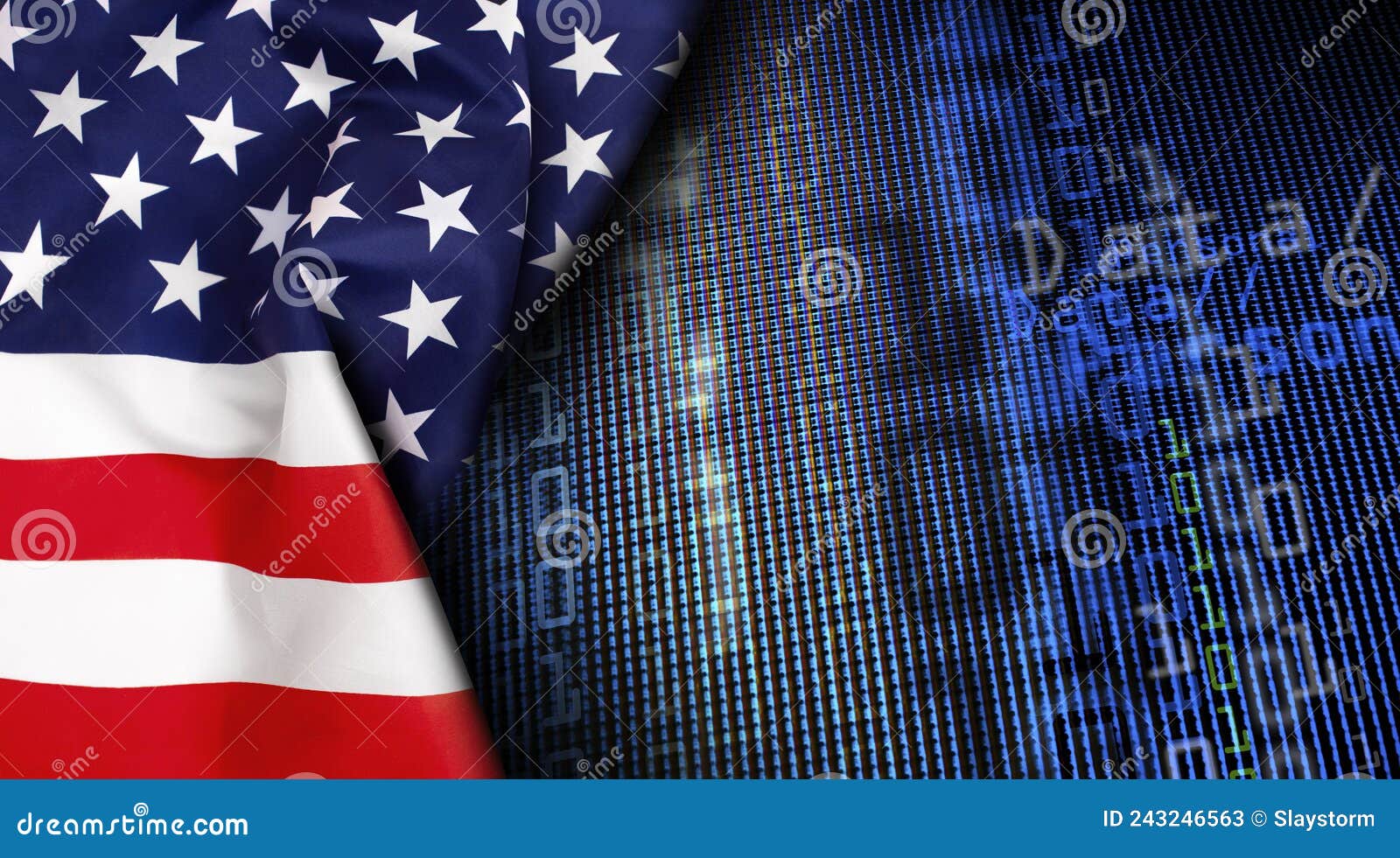 American Flag on the Digital Screen Background Stock Image - Image of ...