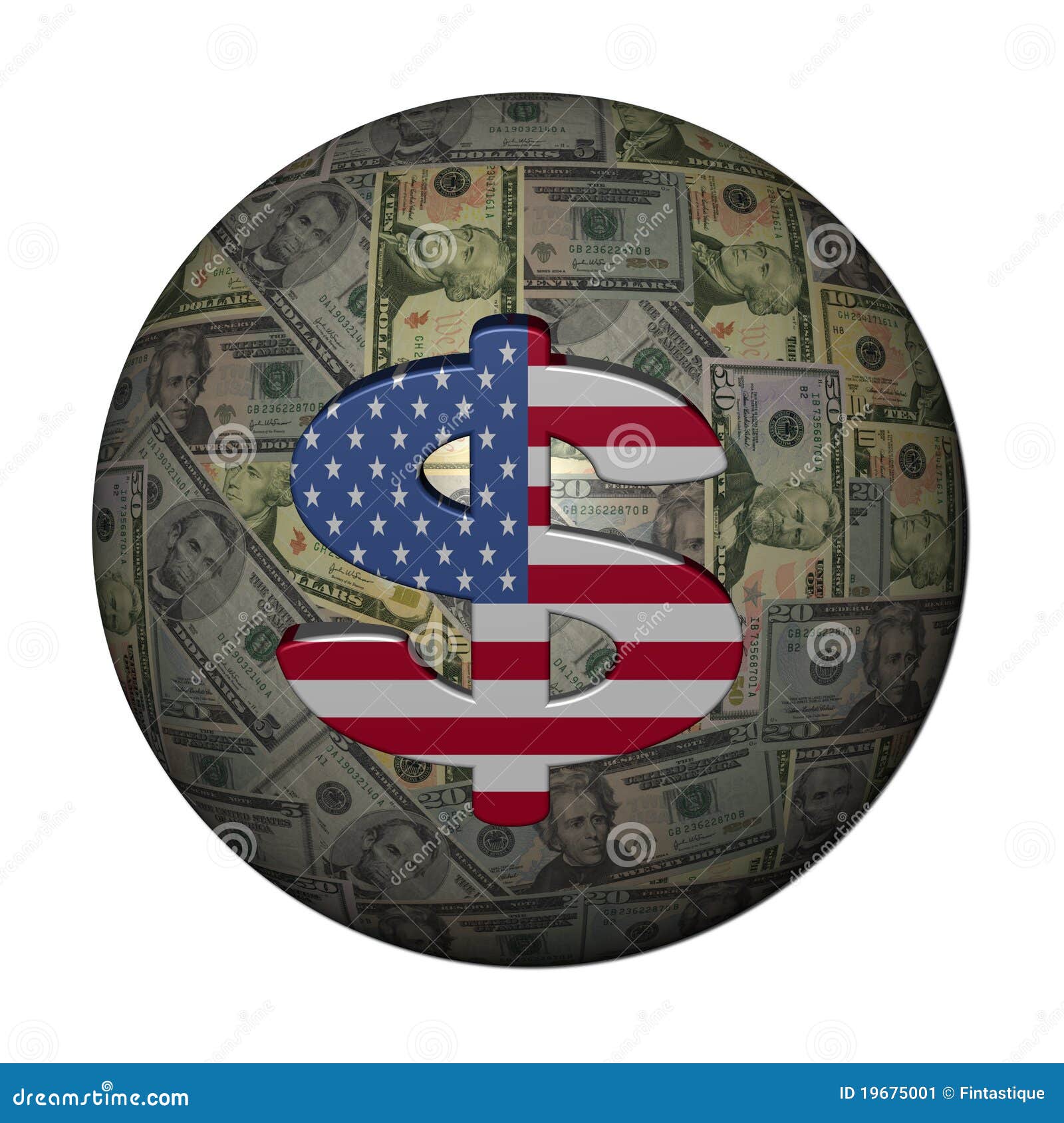 American Flag Dollar Symbol on Dollars Stock Illustration ...