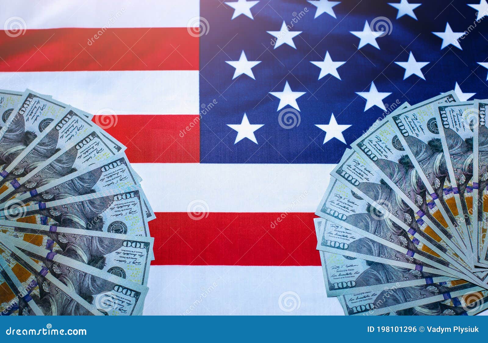 American Flag with Dollars on it. Corruption System Stock Photo - Image ...