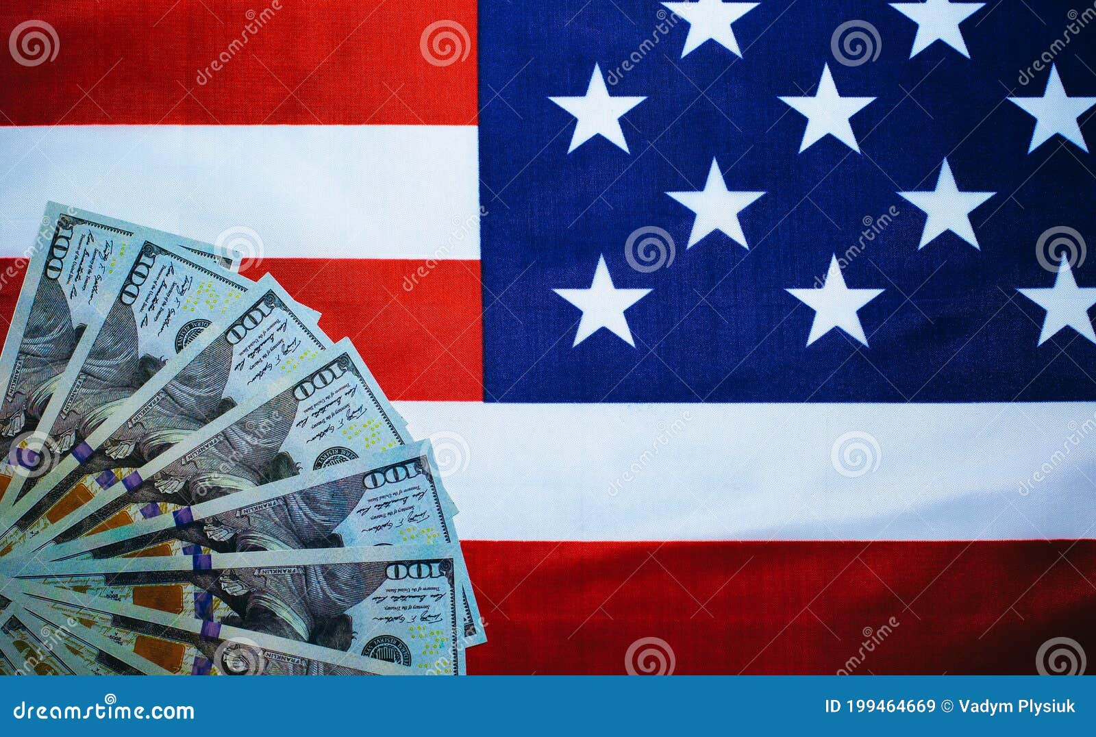 American Flag with Dollars on it. Corruption System Stock Image - Image ...