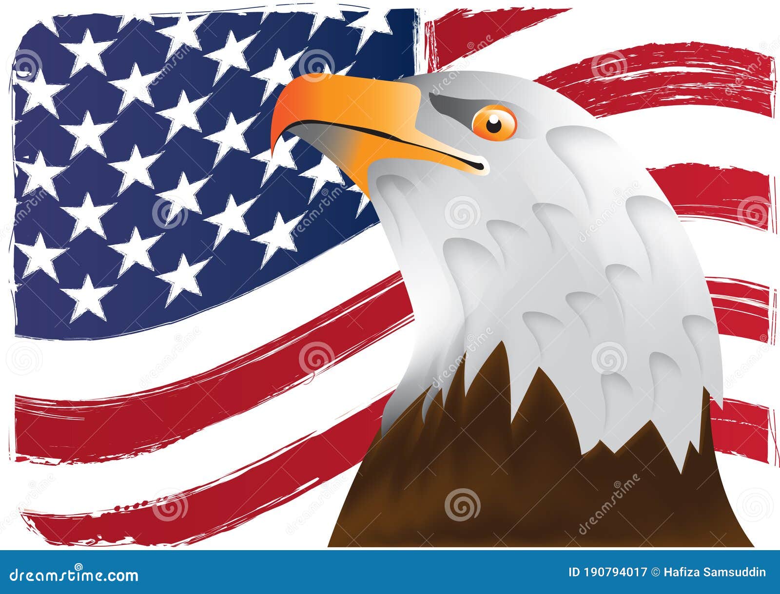 American Flag with Eagle. Vector Illustration Decorative Design Stock ...