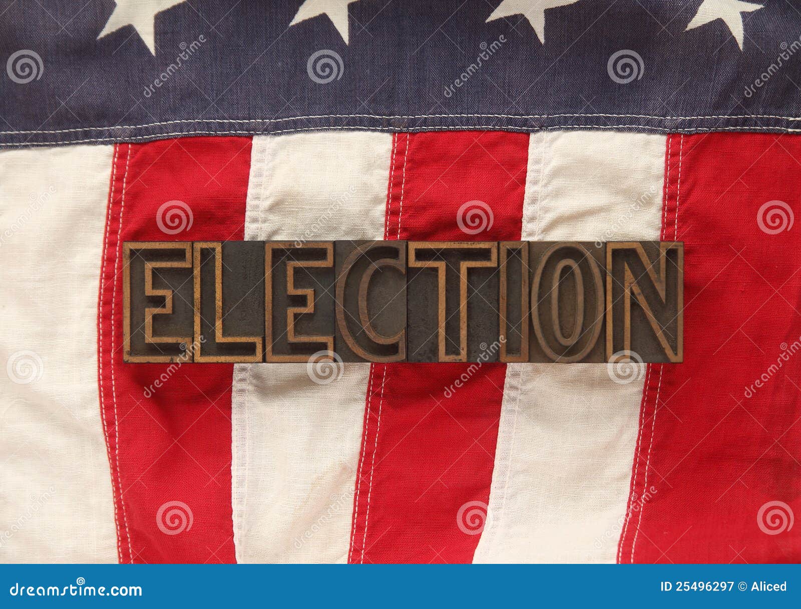 American Flag with Election Word Stock Image - Image of letterpress ...