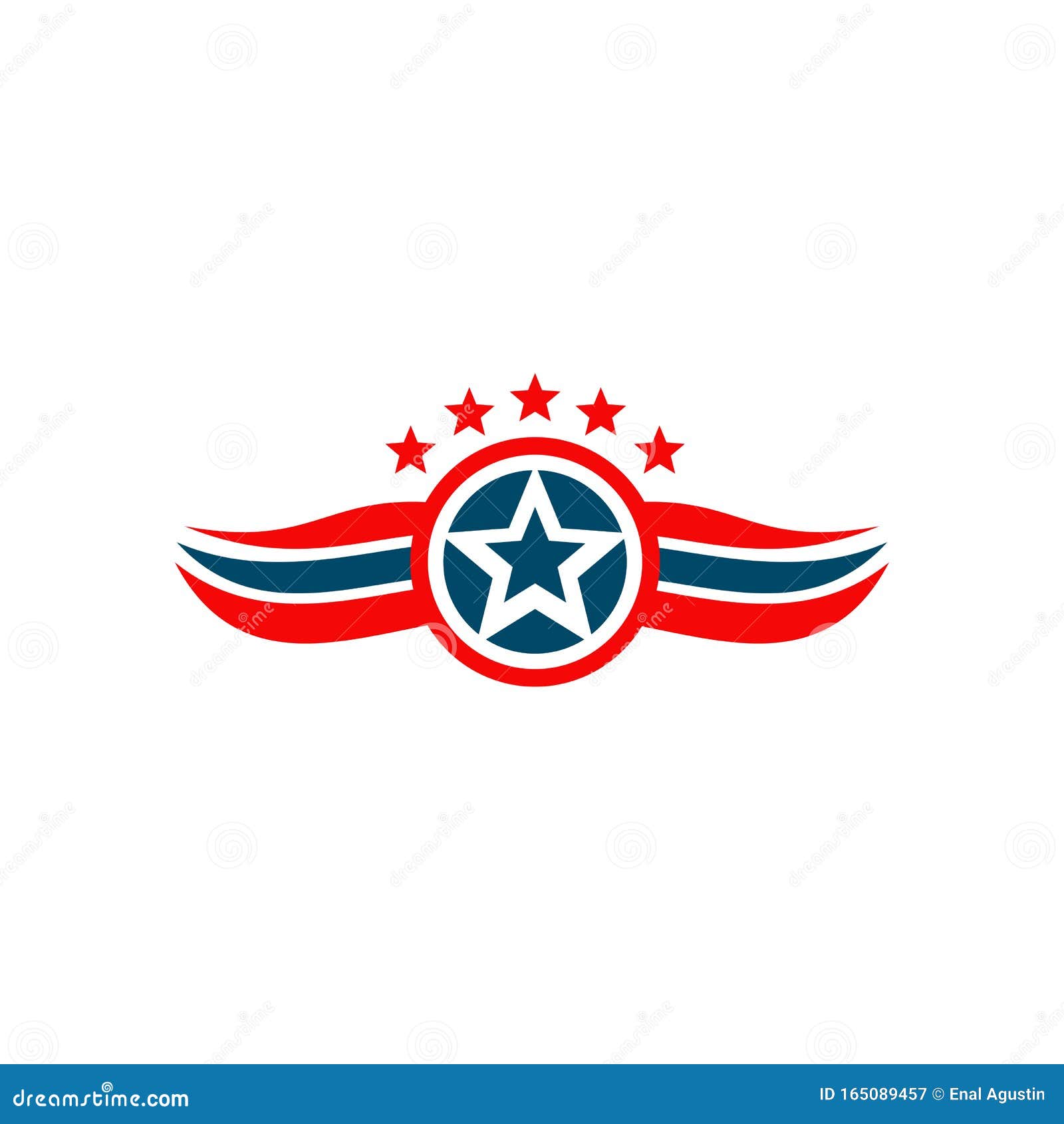 American Flag and Emblem Logo Design Vector Template Stock Vector ...