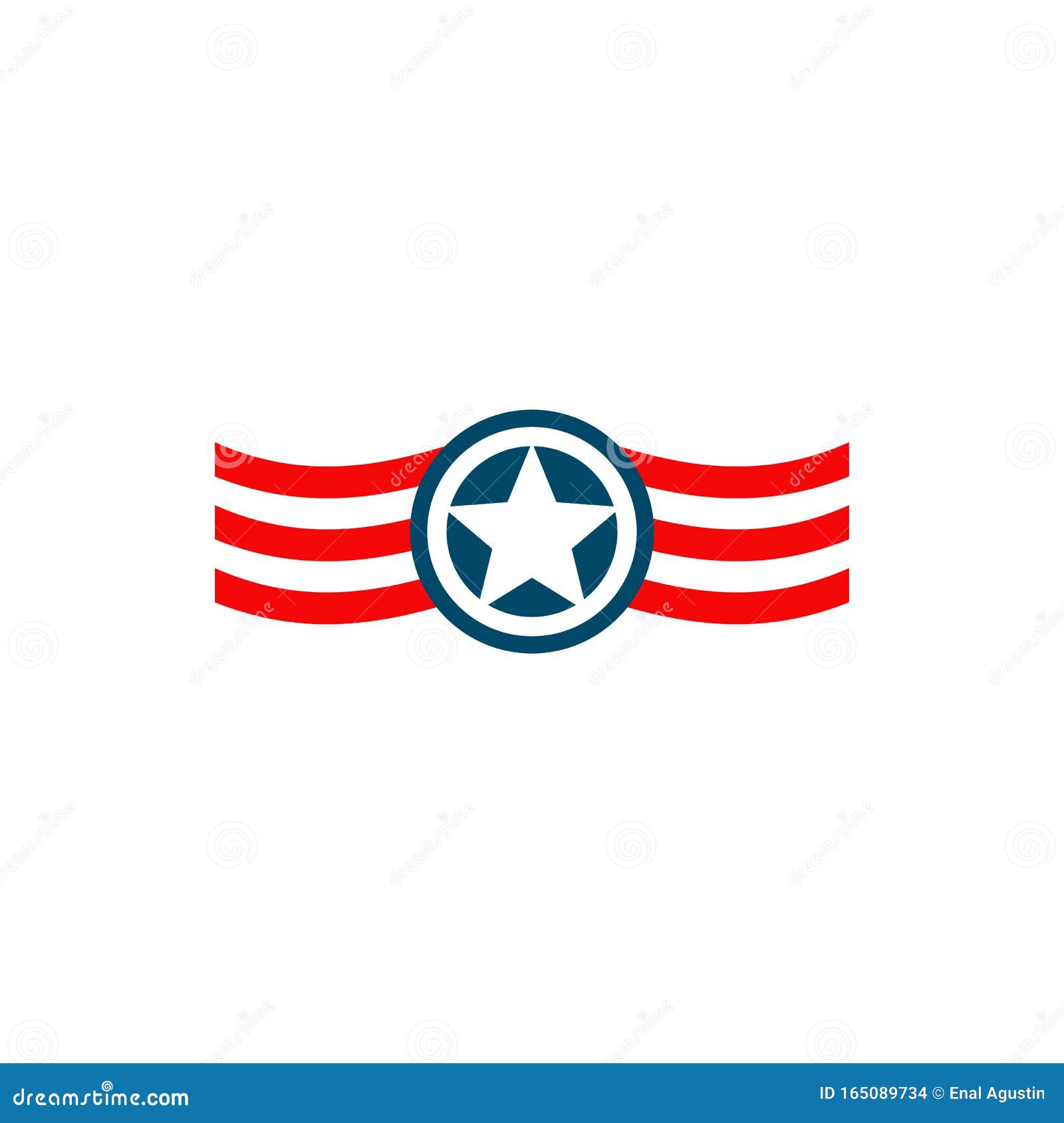 American Flag and Emblem Logo Design Vector Template Stock Vector ...