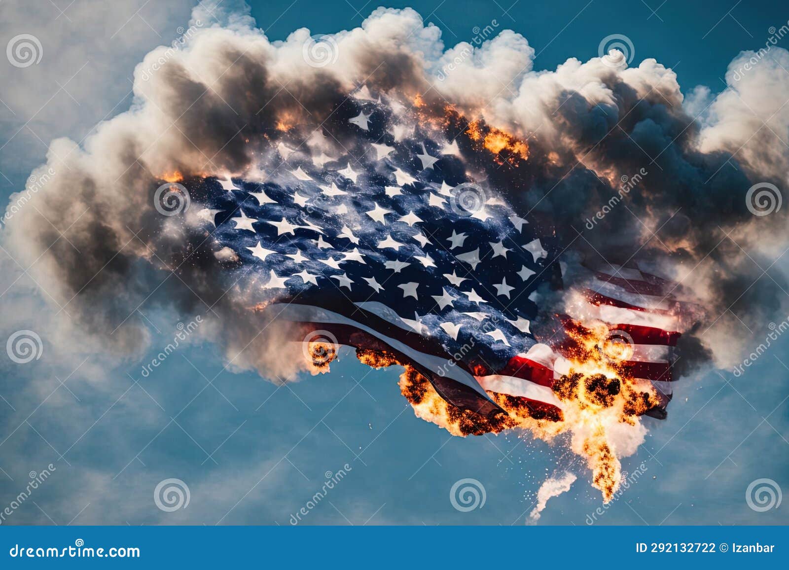 American Flag Exploding Illustration Flag of America Stars and Stripes ...