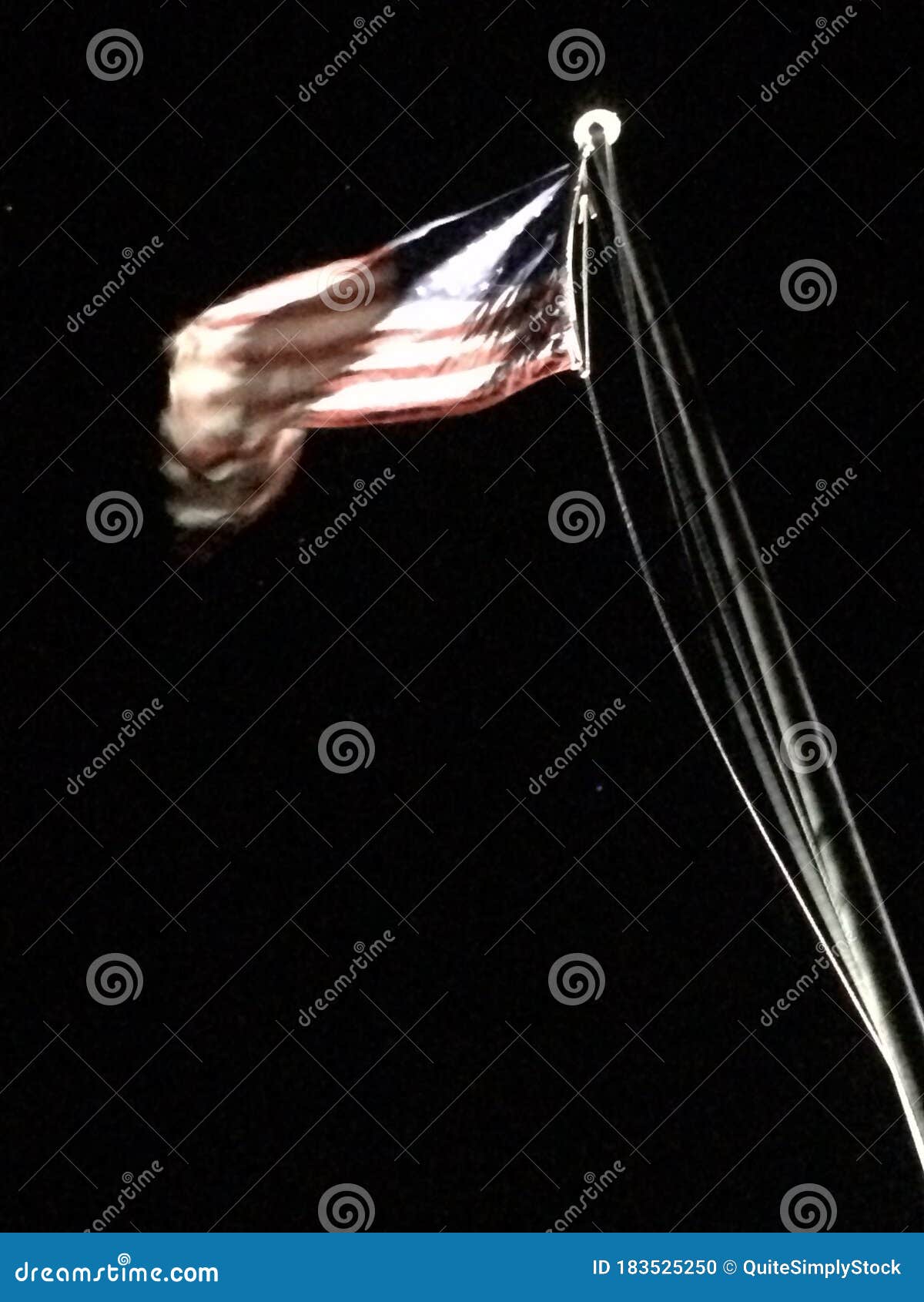 American Flag on Flagpole Motion Background Black Stock Illustration ...