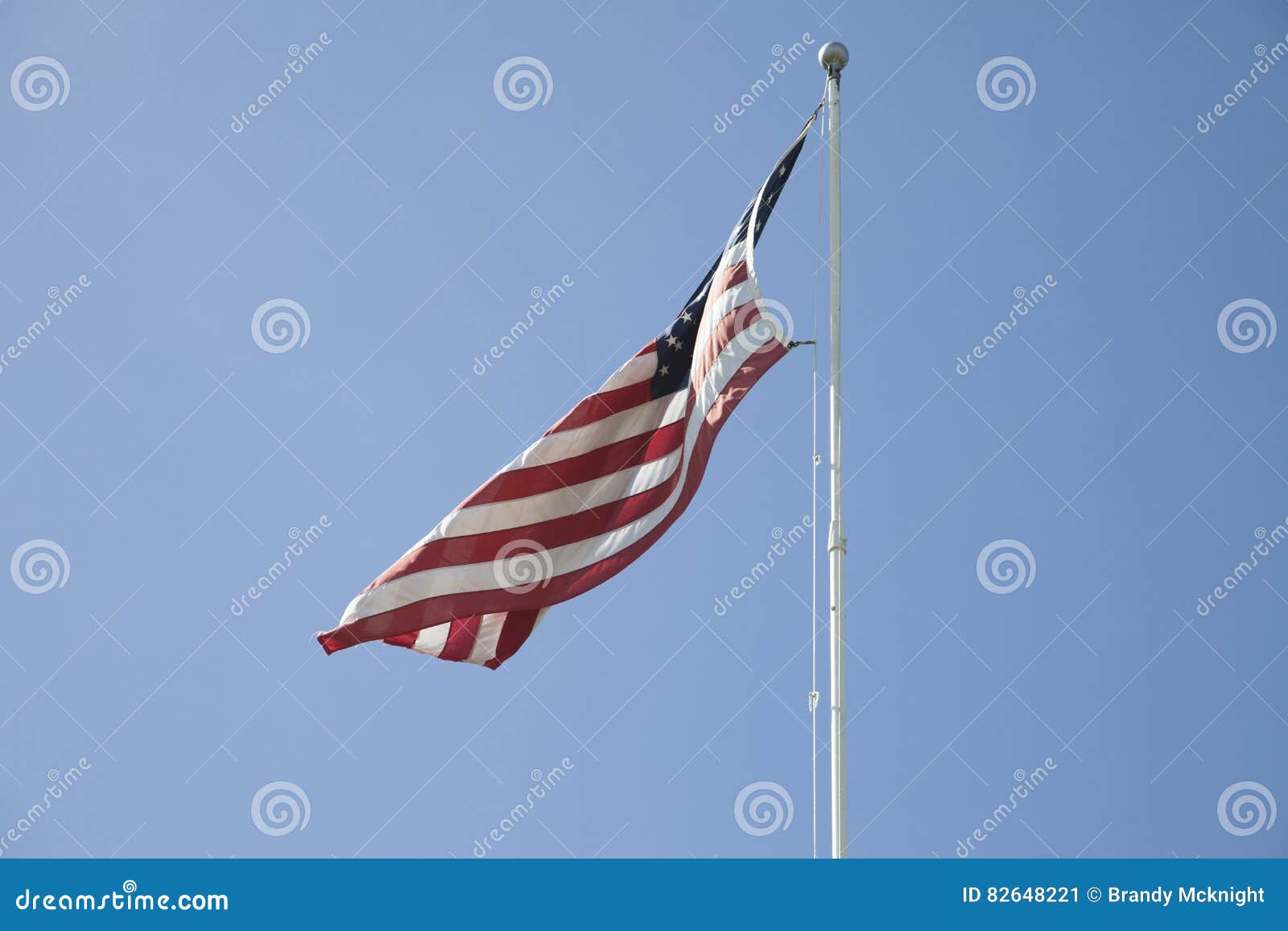 American Flag Flapping in the Wind Stock Image - Image of flag, country ...