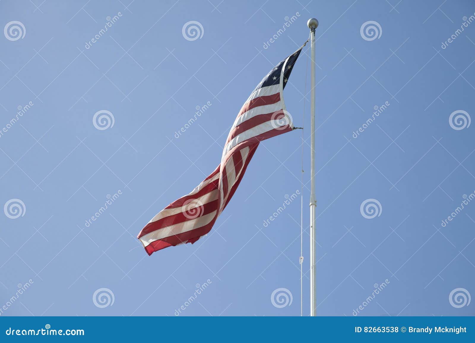 American Flag Flapping in the Wind Stock Photo - Image of freedom ...