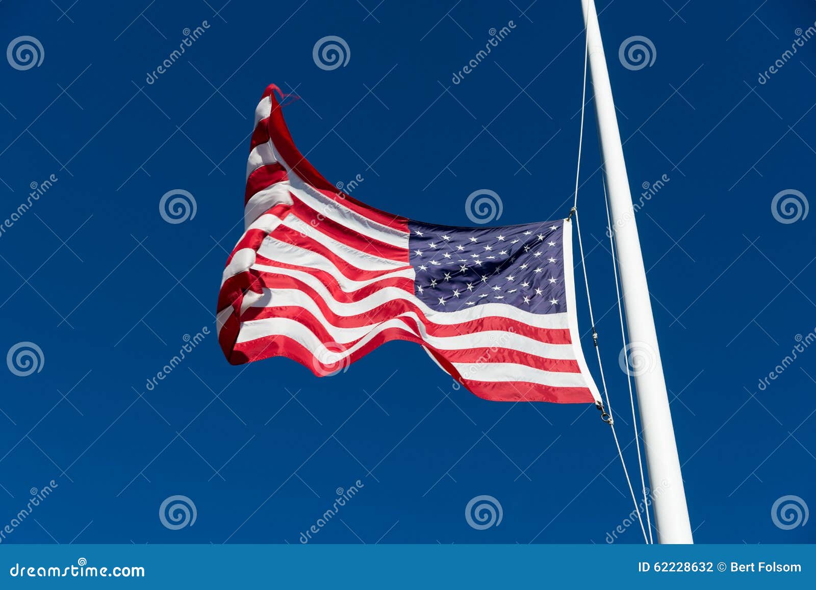 American Flag Flapping in the Wind Stock Photo - Image of glory ...