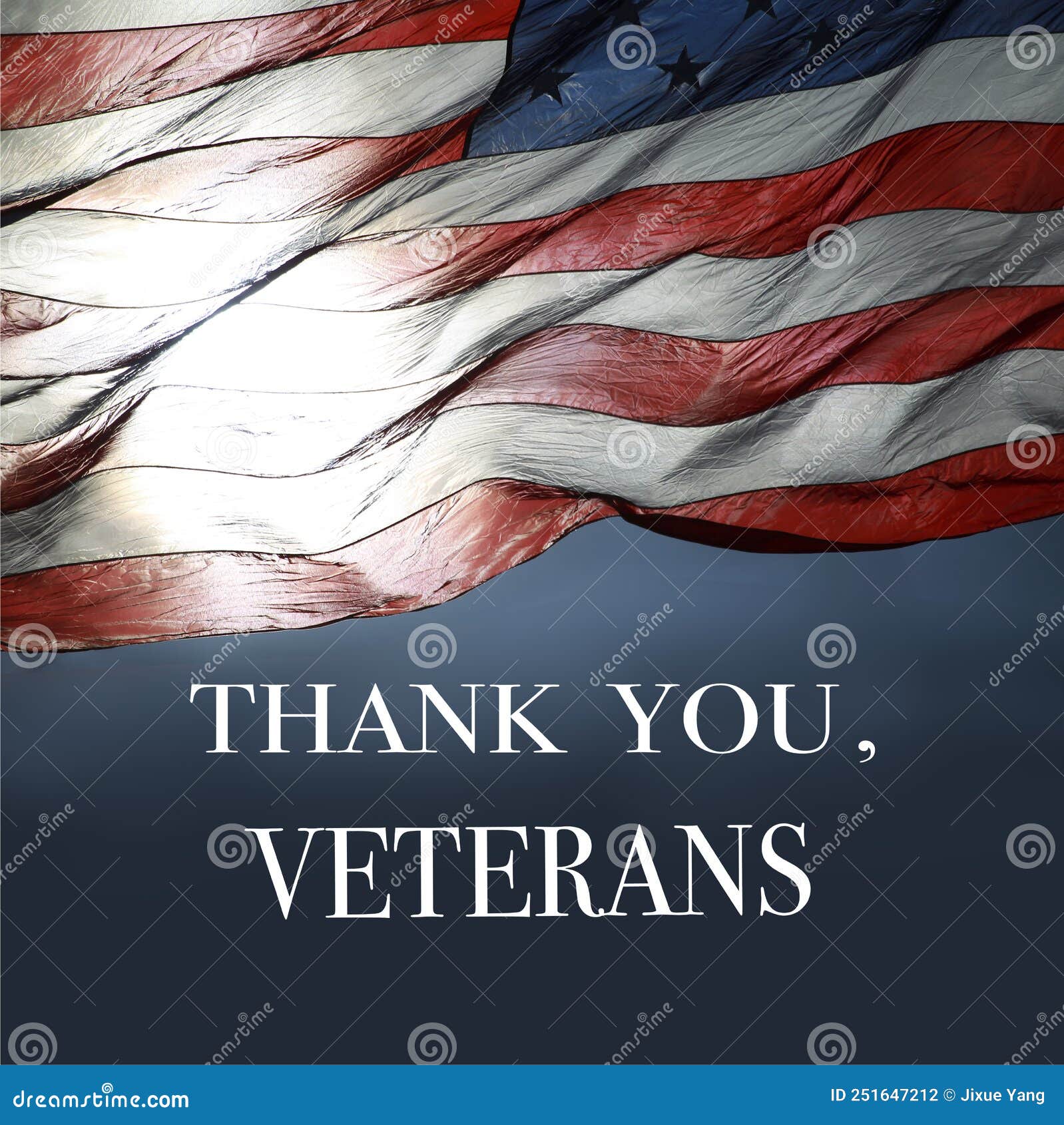 Thank You, Veterans- Veterans Day with American Flag Stock Photo ...