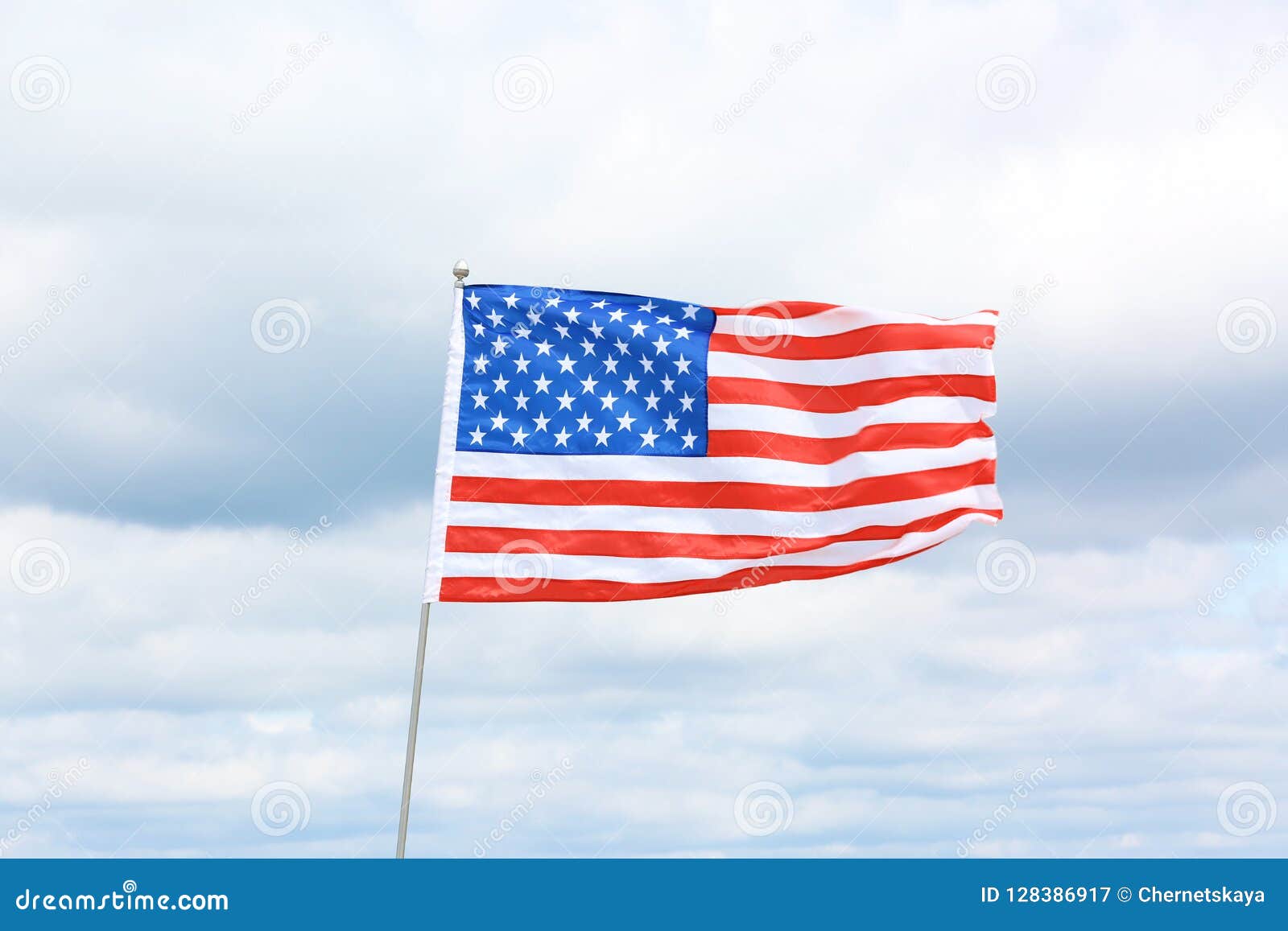 American Flag Fluttering Outdoors Stock Image - Image of america ...