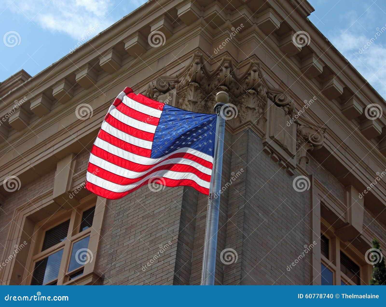 American Courthouse And Flag Royalty-Free Stock Photography ...