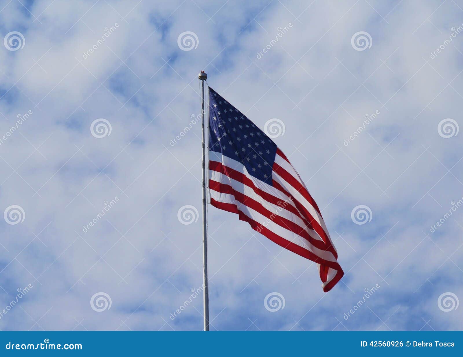 American Flag flying stock photo. Image of high, peace - 42560926