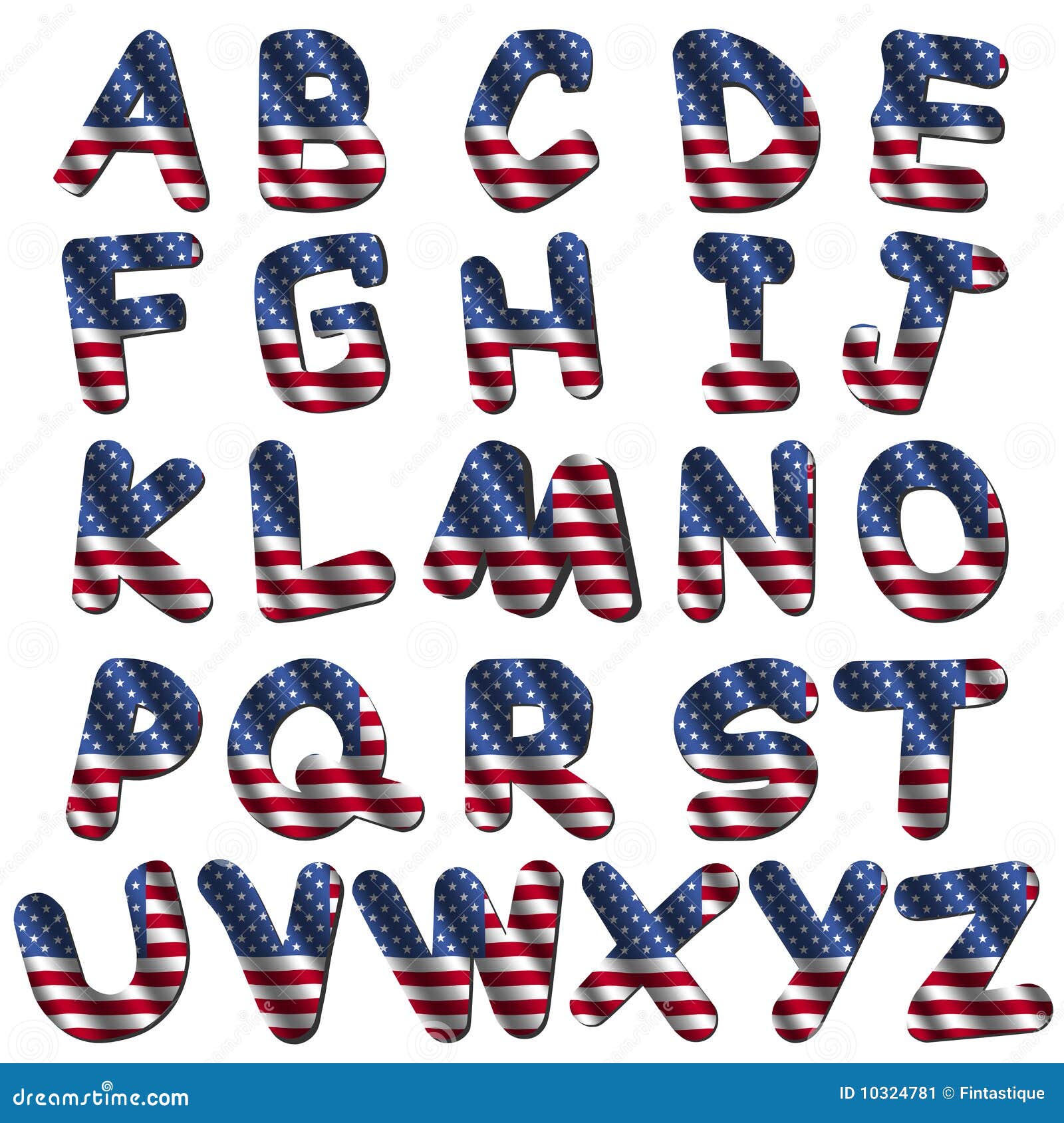 American flag font stock illustration. Illustration of ripples - 10324781