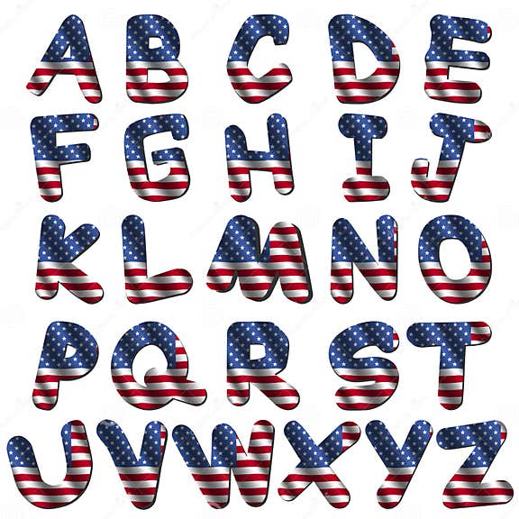 American flag font stock illustration. Illustration of ripples - 10324781