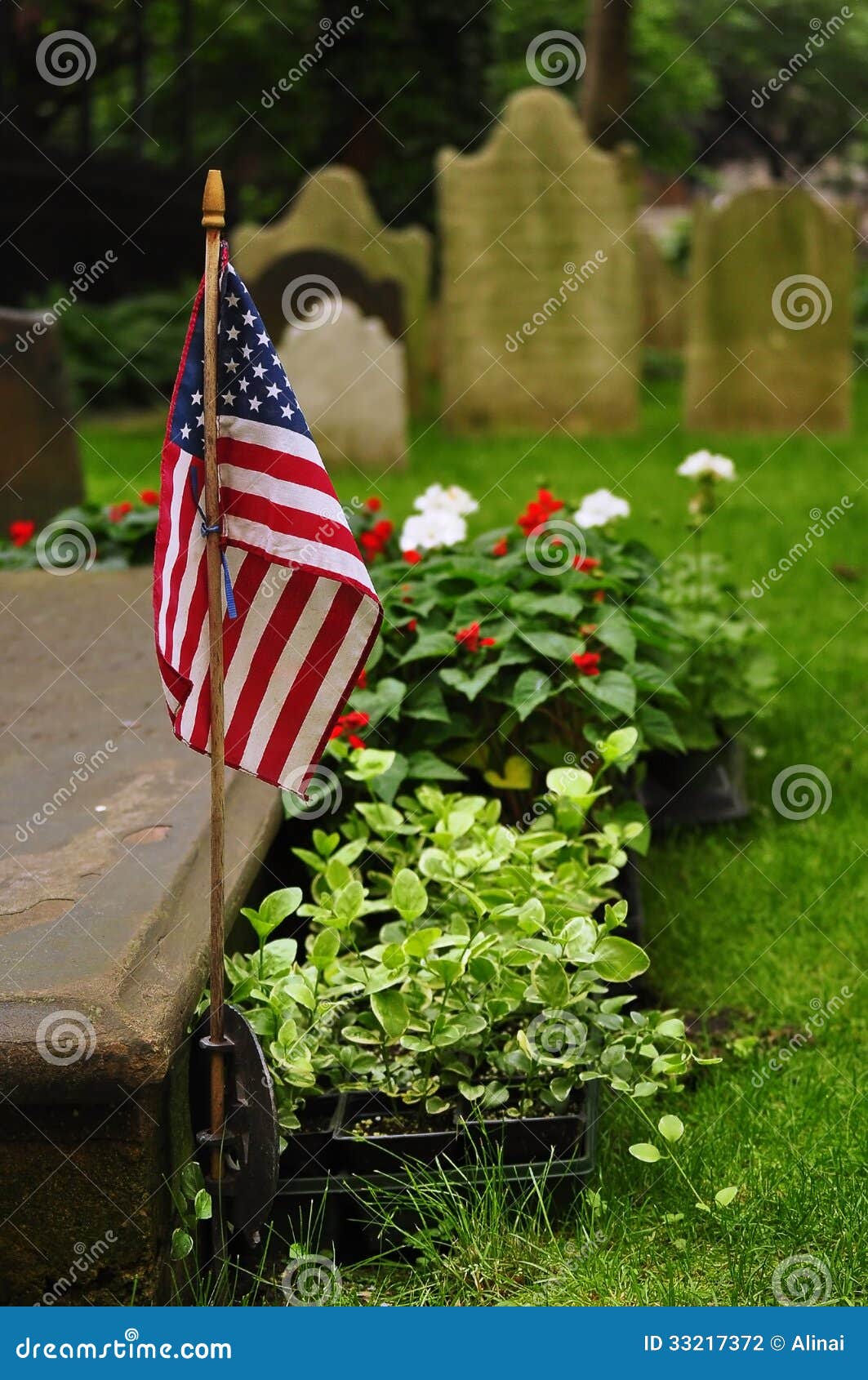 American flag on grave stock photo. Image of buried, grief - 33217372