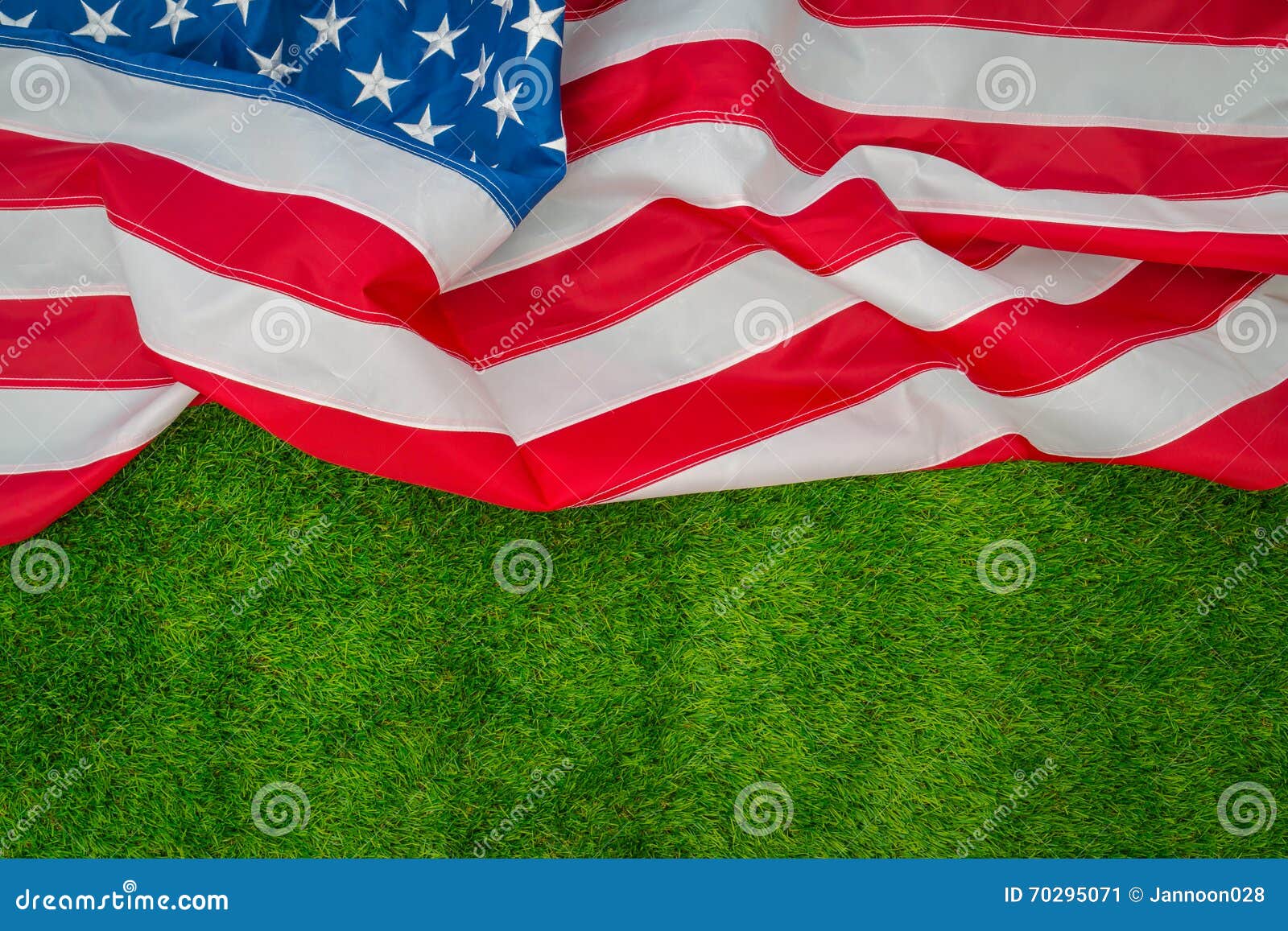 American Flag on Green Grass. Stock Image - Image of field, freedom ...