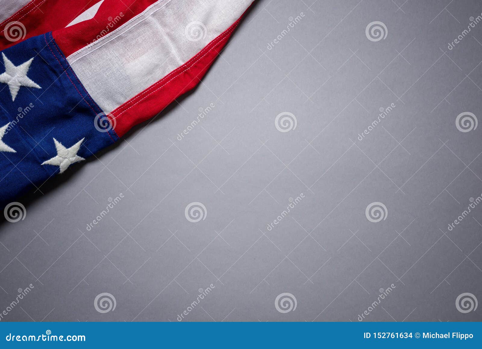 American Flag on Grey Background with Copy Space Stock Photo - Image of ...