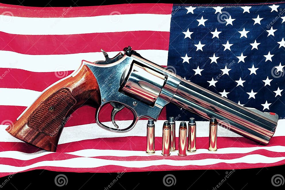 American flag and gun stock photo. Image of weaponry, stars - 3450804